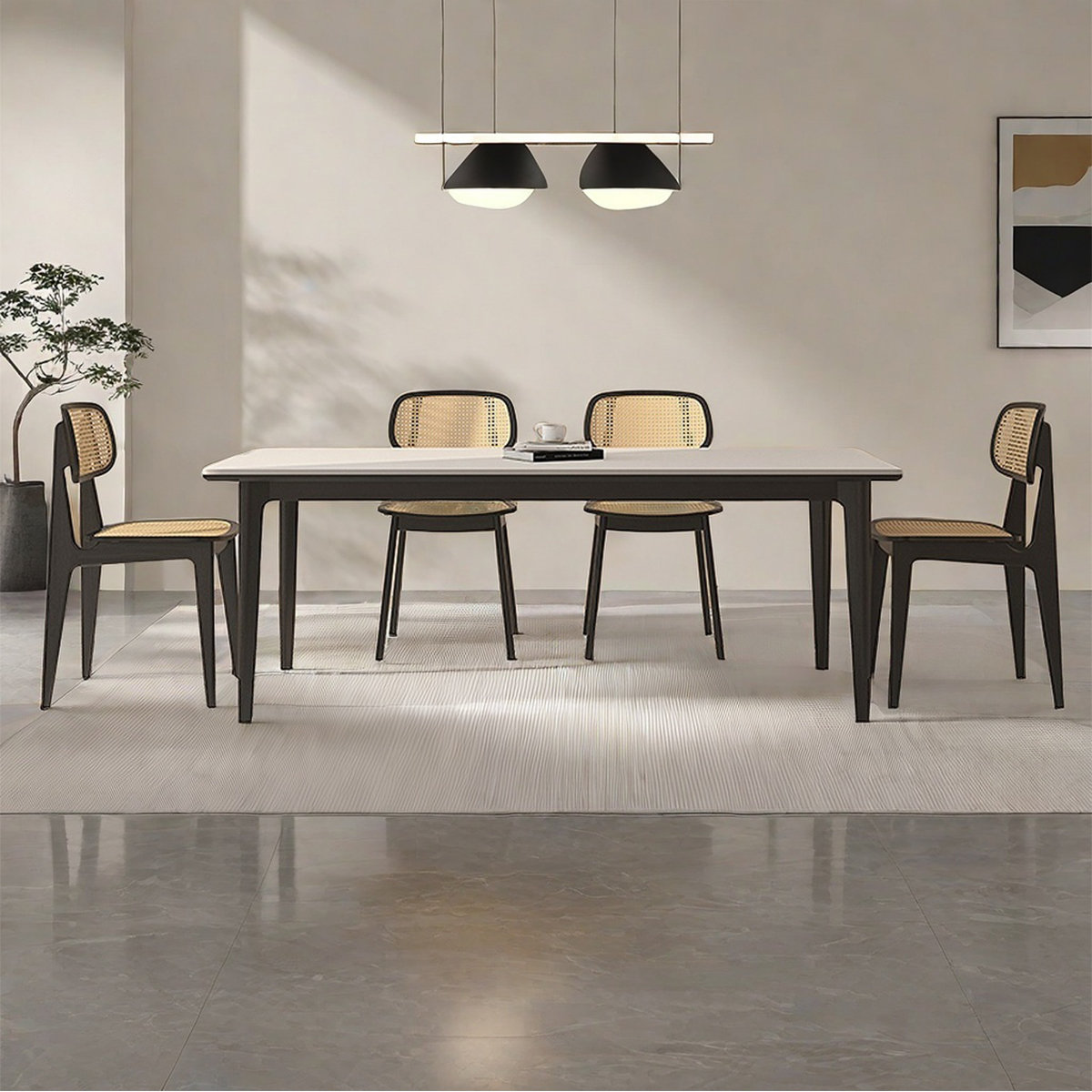 Animoe D Furniture Rectangular household solid wood rock table ...