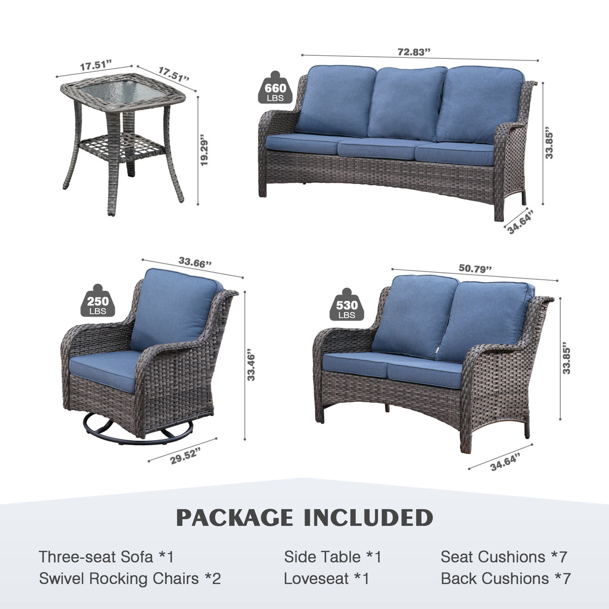 Ebern Designs Klodjana Polyethylene (PE) Wicker 7 - Person Seating ...