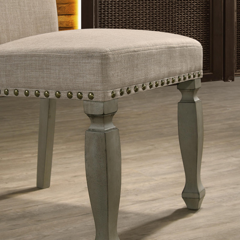 Canora Grey Upholstered Nailhead Dining Chair Set of 2 | Wayfair