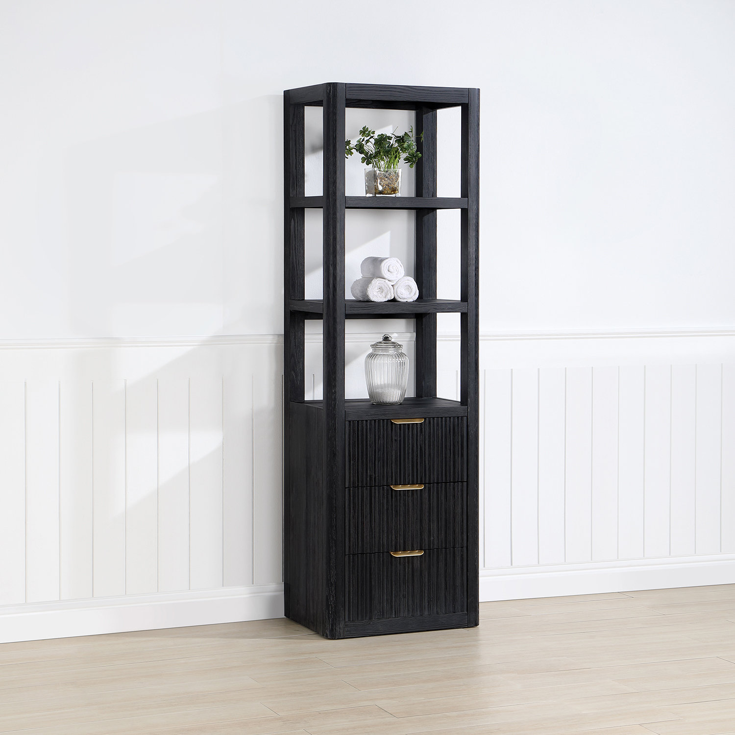 Hokku Designs Armoire à linge autoportante en bois massif Cadavid et ...