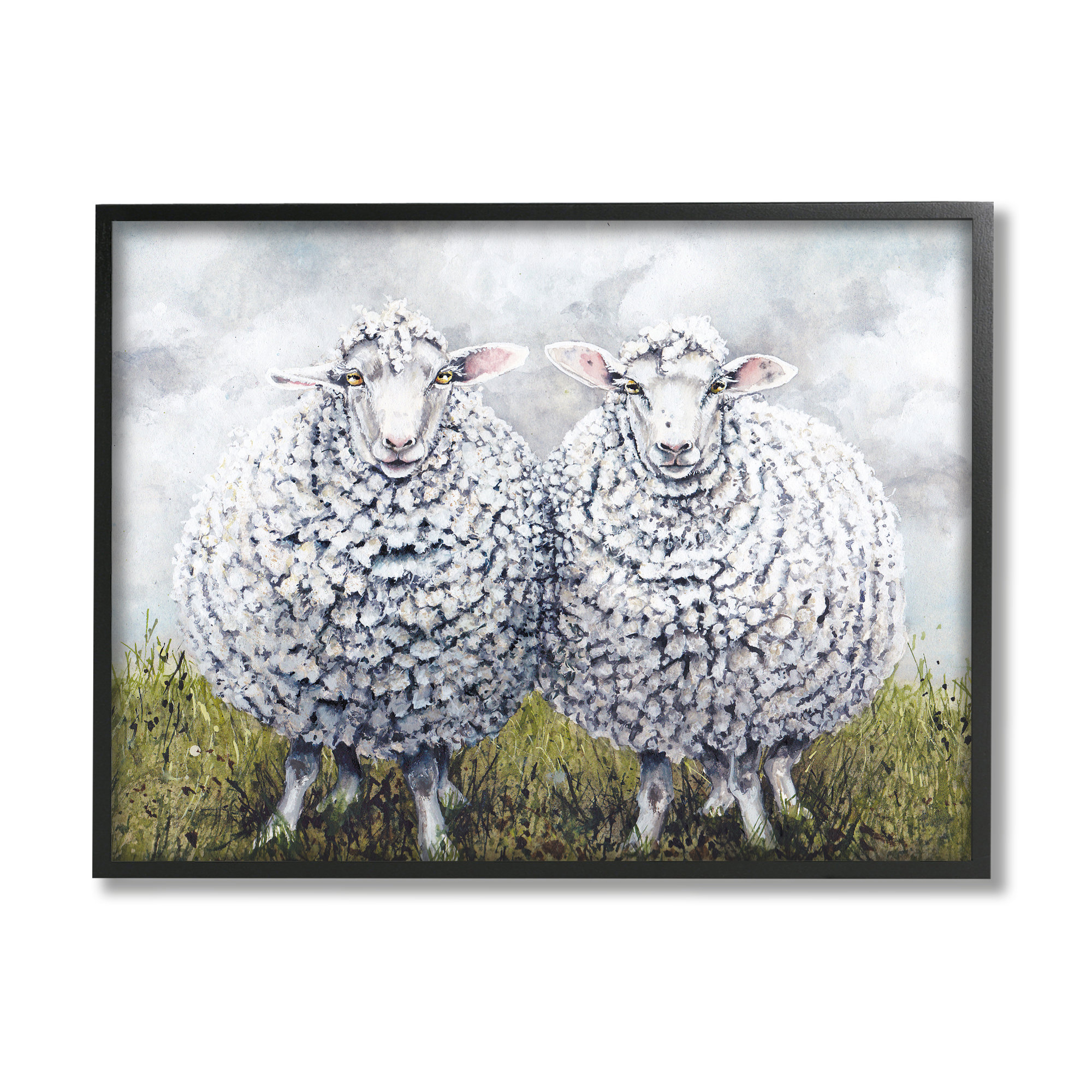 Stupell Industries Sheep Duo Farm Landscape Canvas Wall Art Design by ...