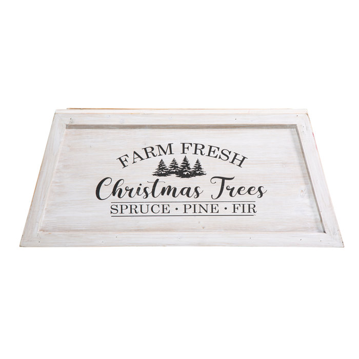 Glitzhome Wooden Trapezoid Christmas Trees Collar & Reviews | Wayfair
