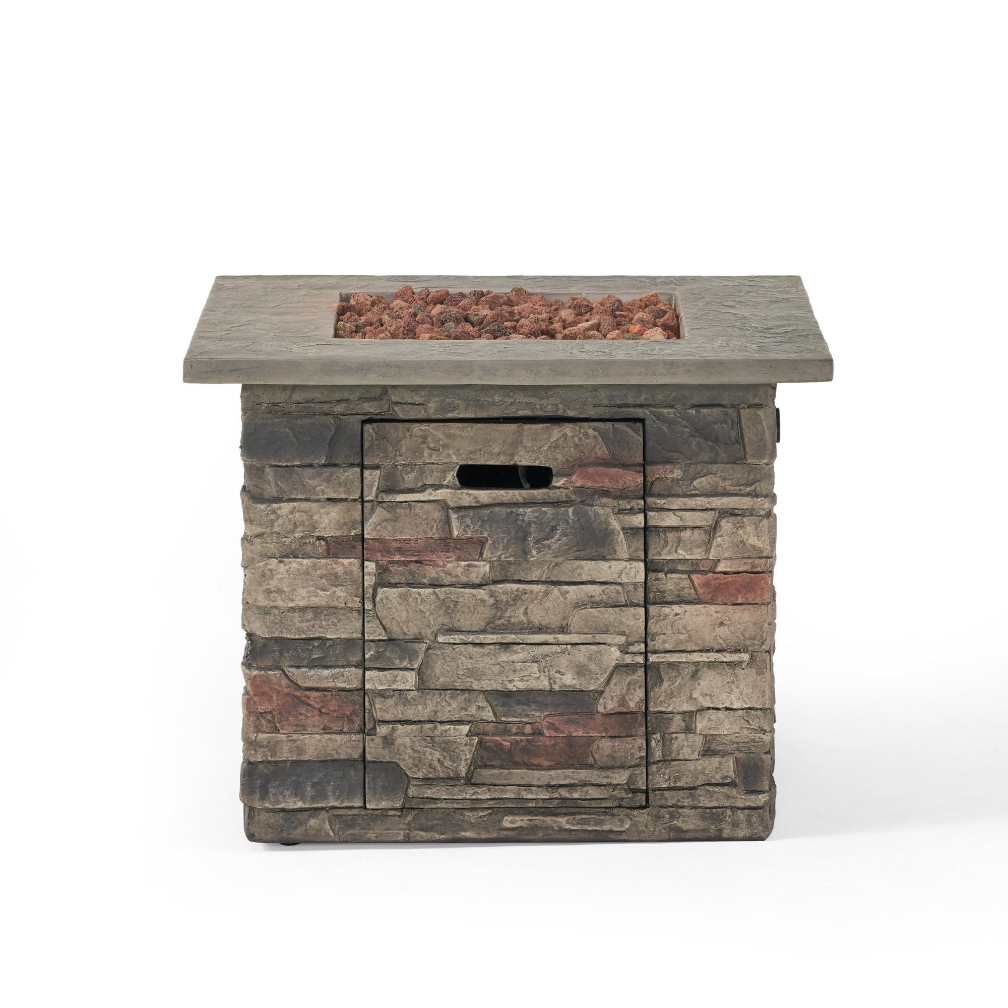 Loon Peak® Outdoor 32"STONE SQUARE MGO FIRE PIT - 40,000 BTU | Wayfair
