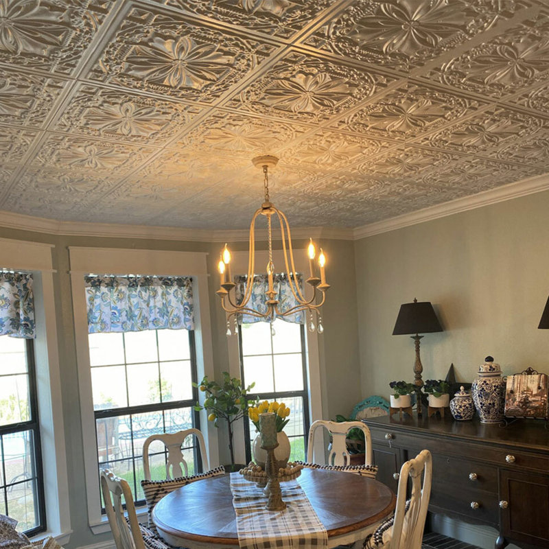 A La Maison Ceilings Lucas''s Shield 1.63 ft. x 1.63 ft. Glue-Up ...