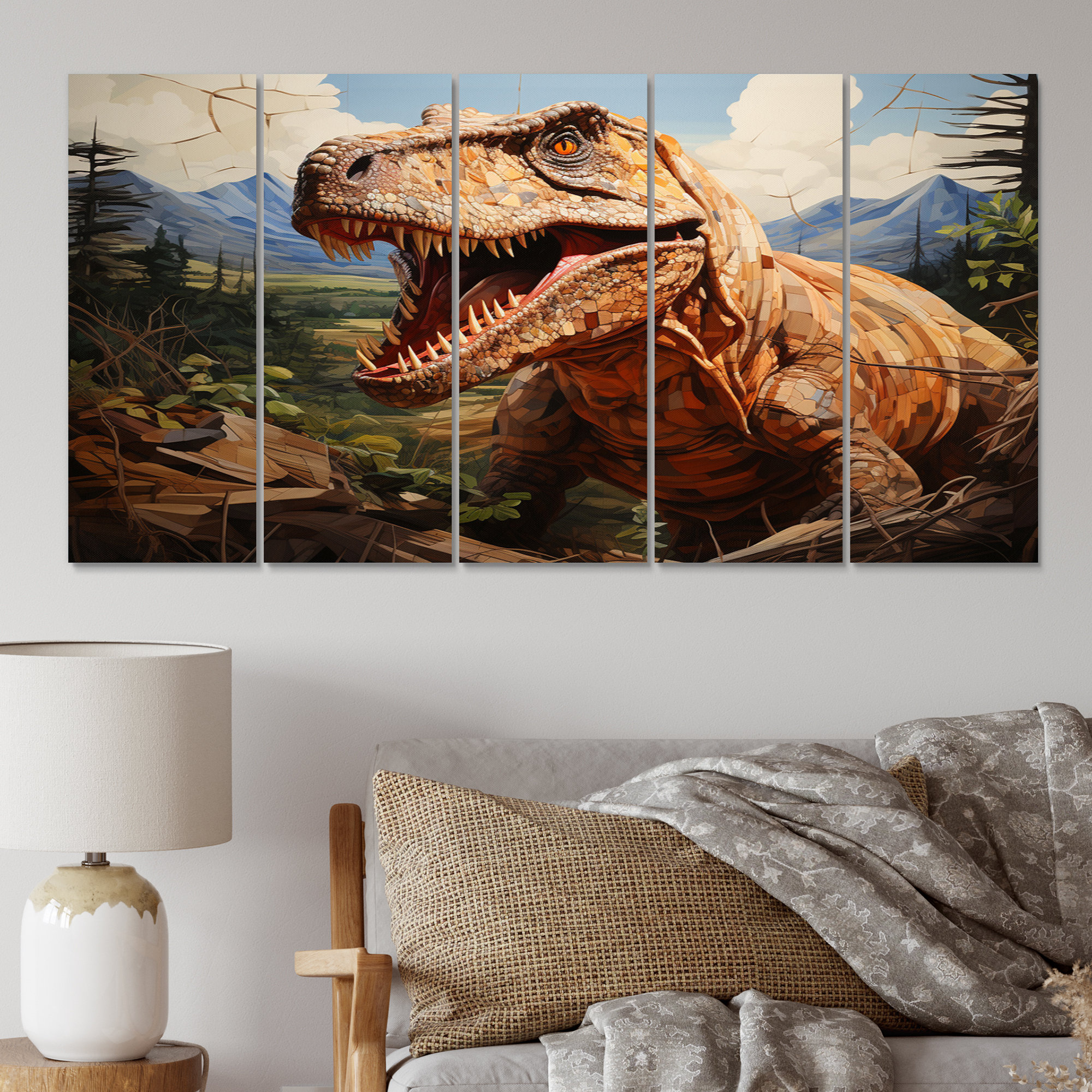 Design Art Dinosaur Prehistoric Legacy Pastoral II - Animals Metal Wall ...