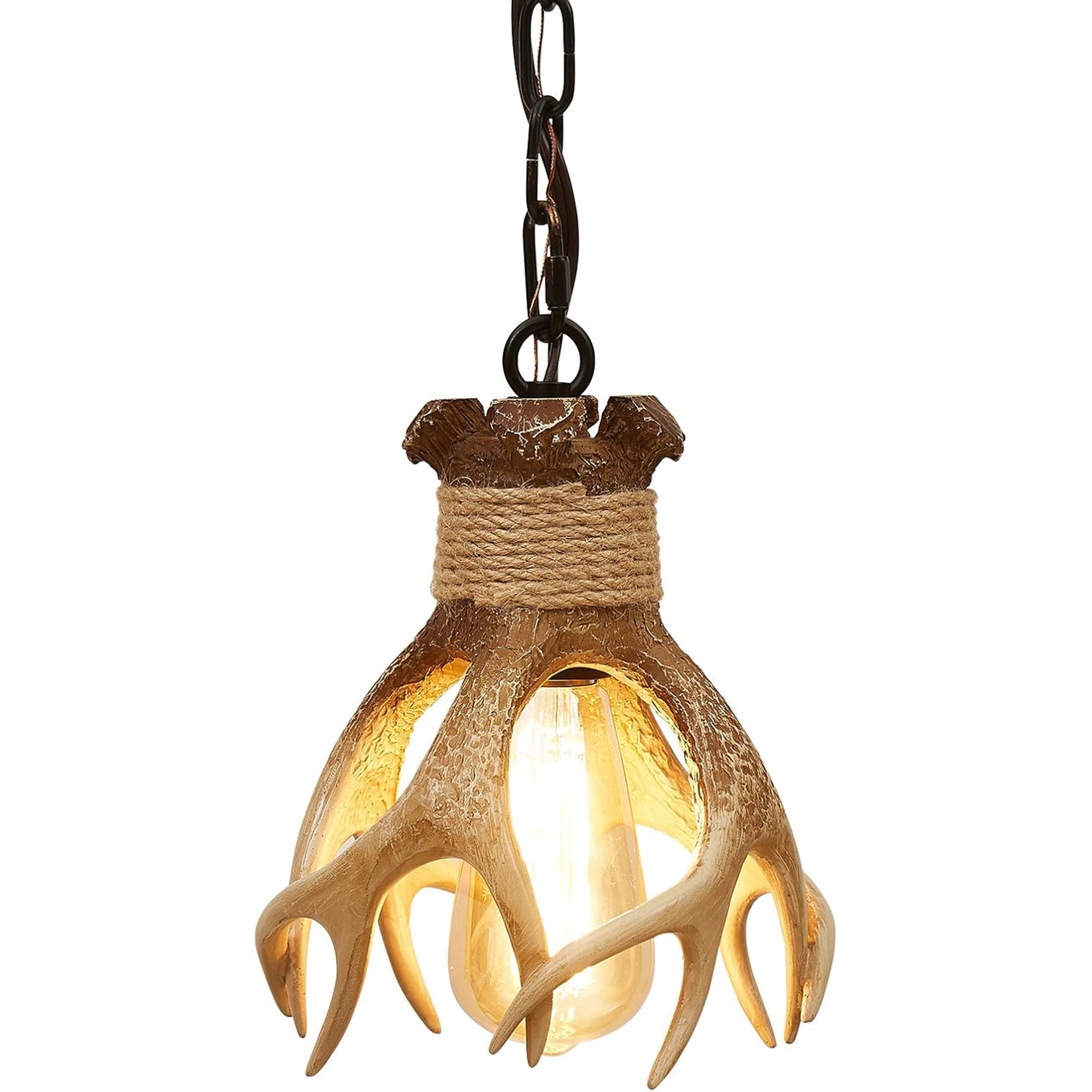 Dakota Fields Mini Antler Pendant Light Farmhouse Pendant Hanging Light ...