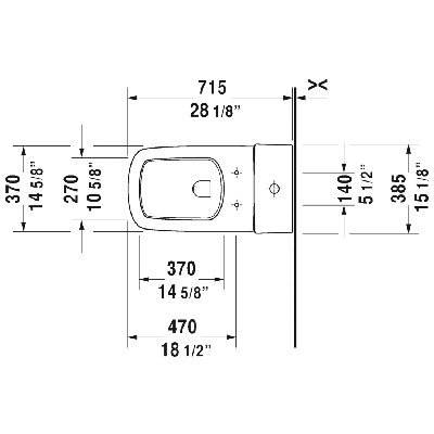 Duravit DuraStyle Dual Flush Elongated One-Piece Toilet (Seat Not ...