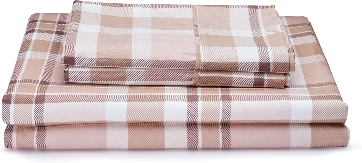 ChooChoo 100% Cotton Sheets For Bed - Crispy Cooling Percale Sheets ...