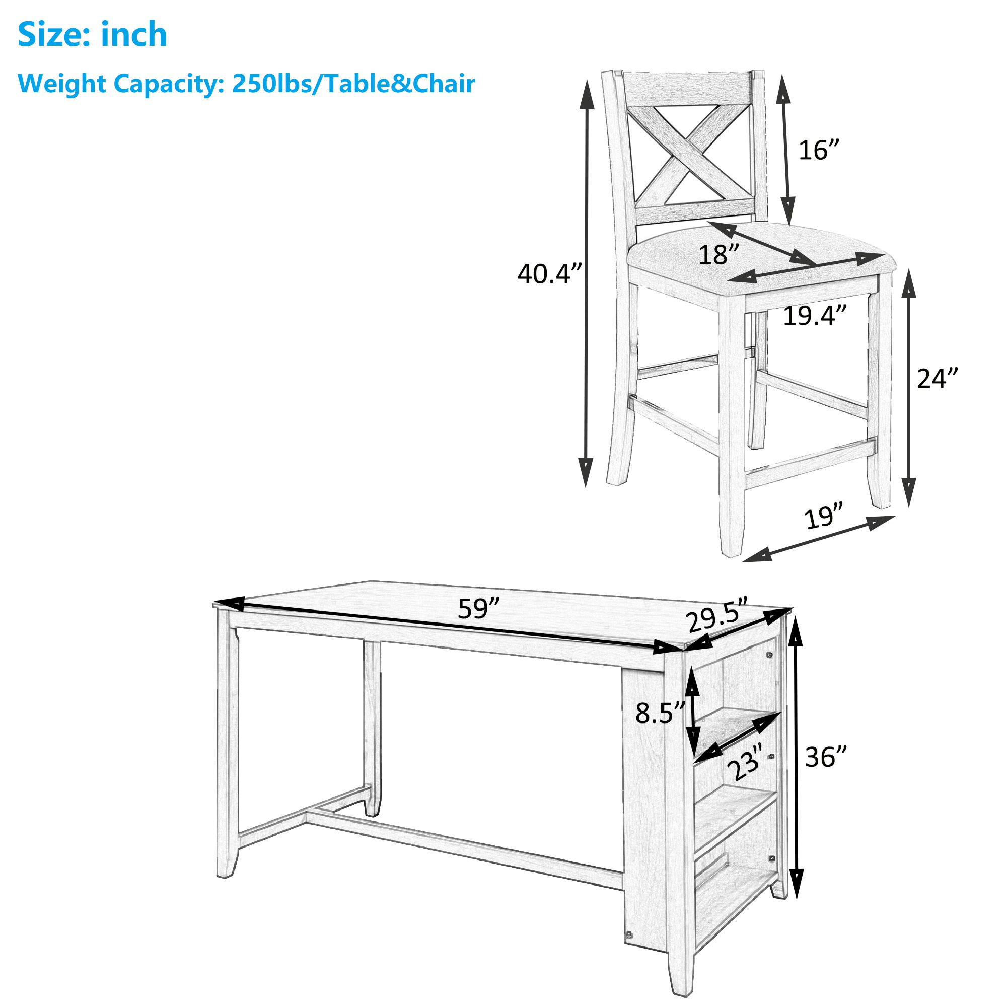 Gracie Oaks Zeitz 4 - Person Counter Height Dining Set | Wayfair