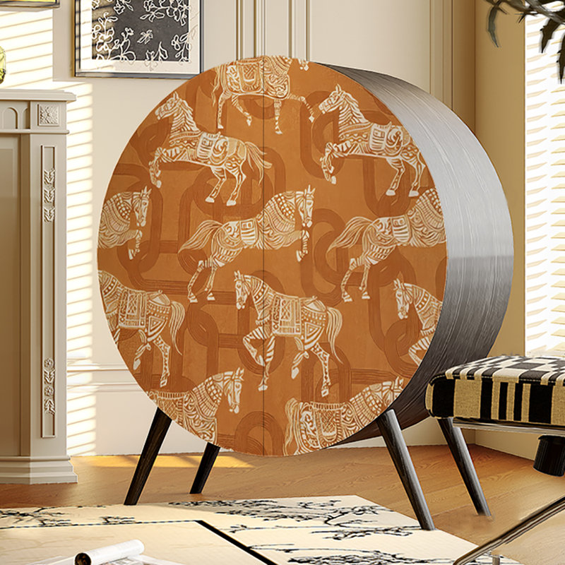 Liu's ink furniture 43.3 " Two-door Round Sideboard | Wayfair