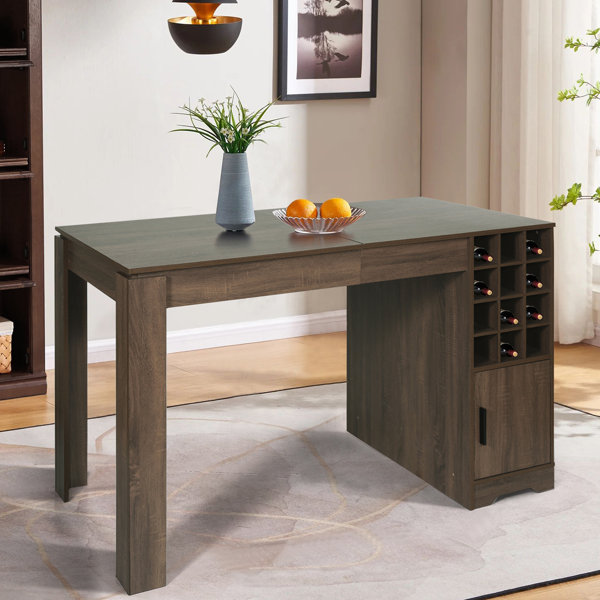 Ebern Designs Janann Wooden Counter Height Dining Bar Table with ...