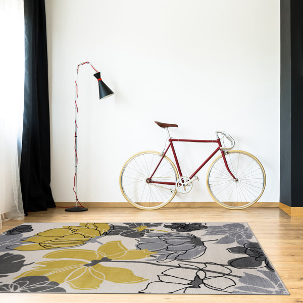 Red Barrel Studio® Laguna Billylee Floral Yellow Area Rug & Reviews ...