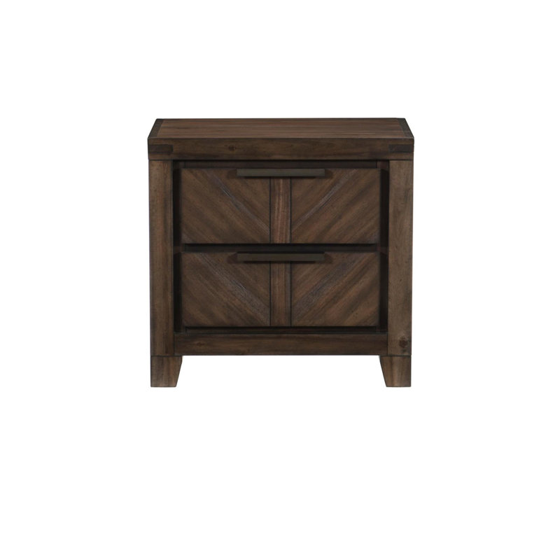 Loon Peak® Beckie Rustic Cherry Acacia Veneer Panel Bedroom Set King 6 ...