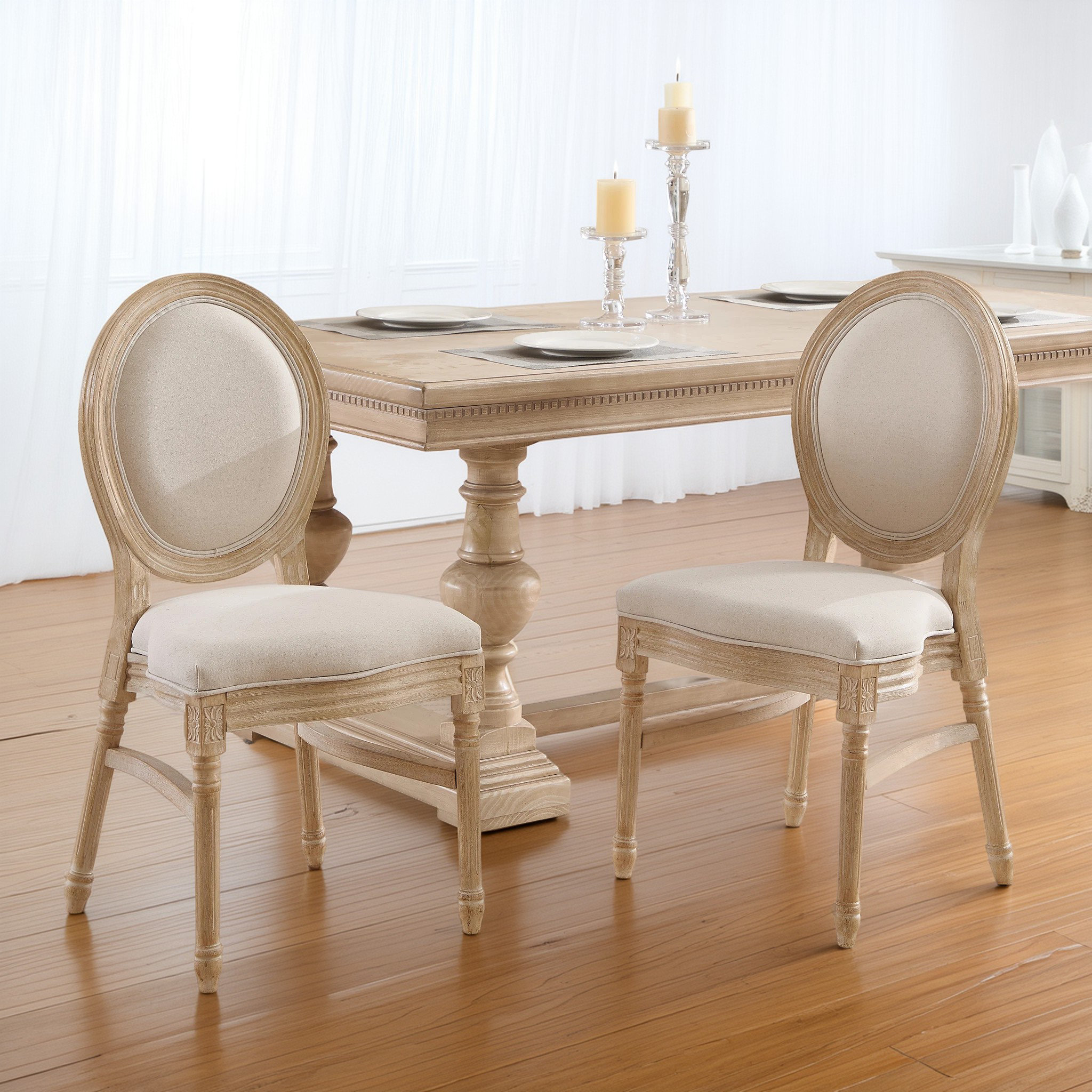 Ophelia & Co. French Country Dining Chairs Set of 2, Upholstered Chairs ...