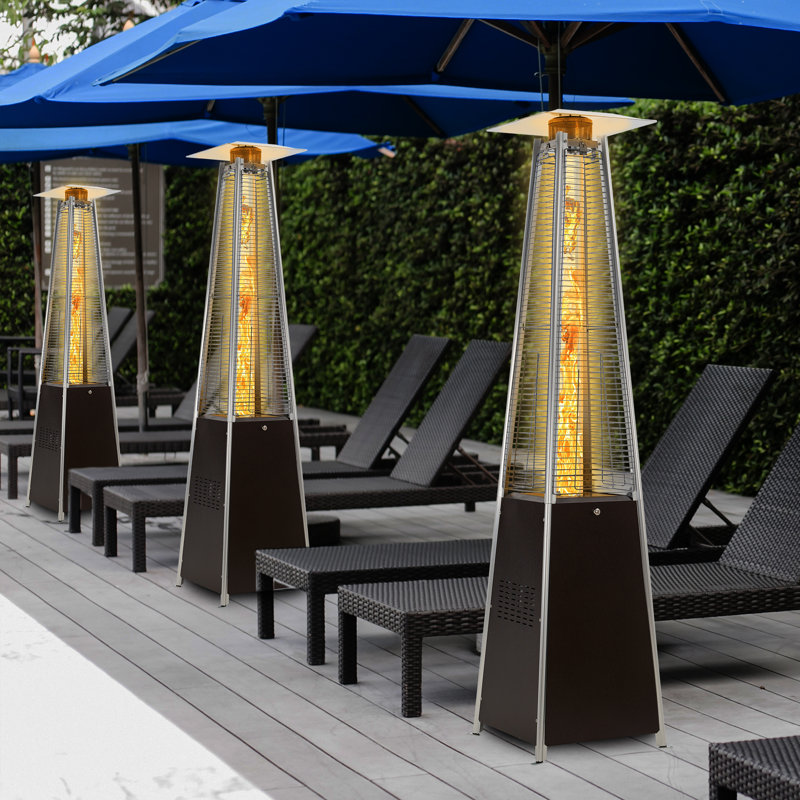 FOOWIN Pyramid Flame 48000 BTU Propane Standing Patio Heater & Reviews ...