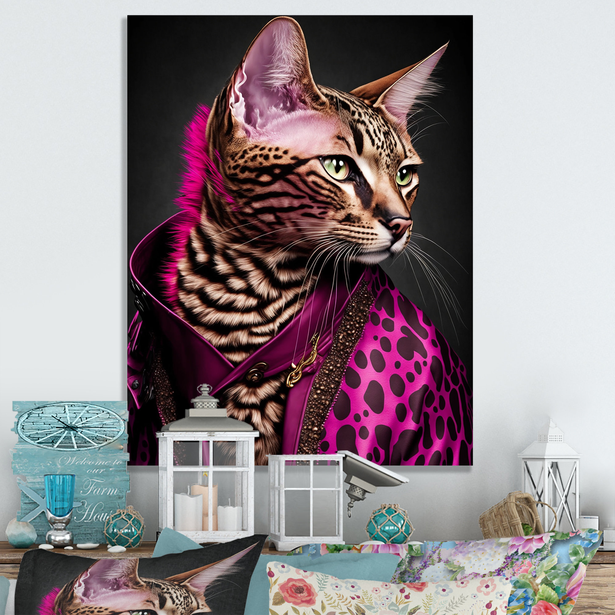 The Twillery Co. Stylish Cat In Fancy Fashion Design I - Animals Cat ...