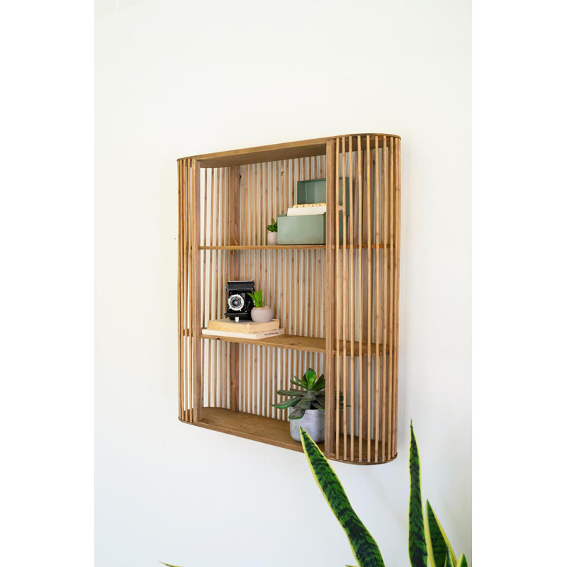 Millwood Pines WOOD SPINDLE OVAL WALL SHELF | Wayfair
