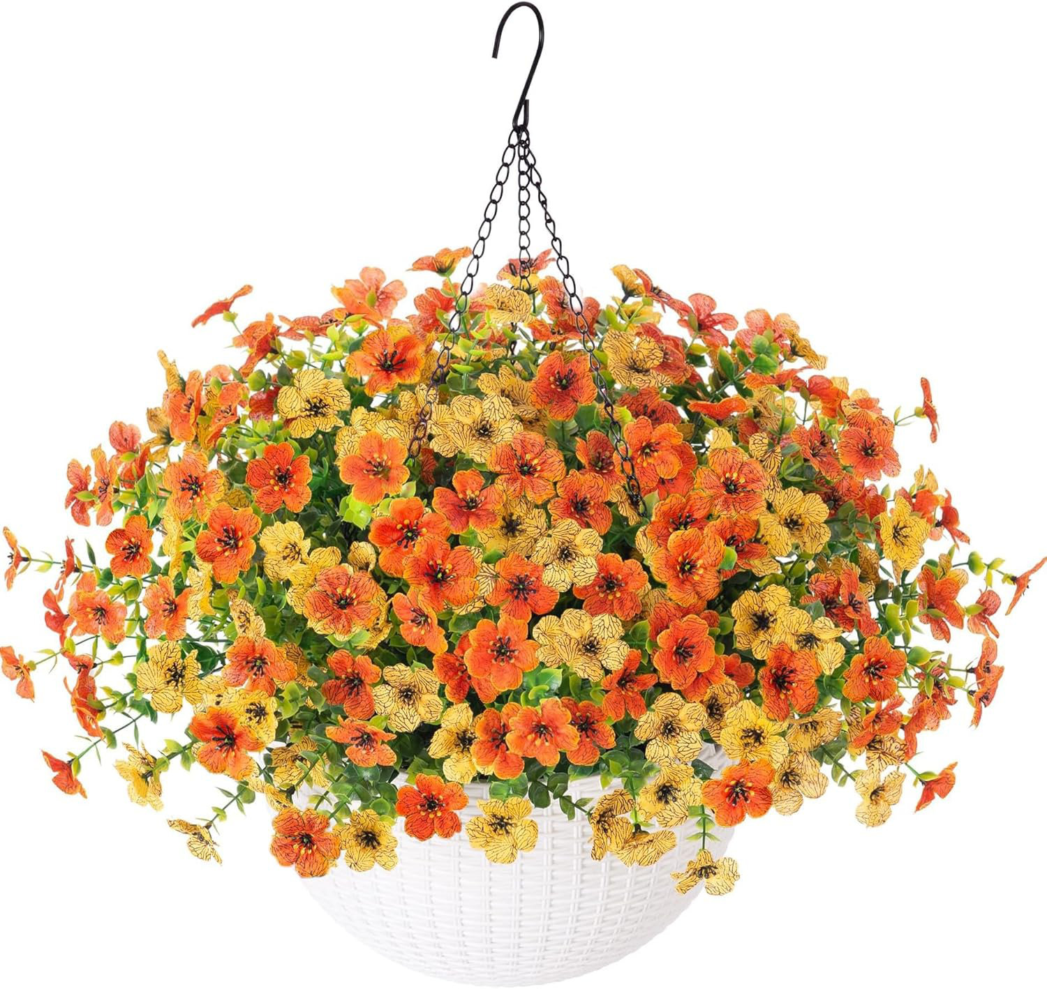 Ophelia & Co. Artificial Fake Fall Hanging Mums Flowers Plants Basket ...