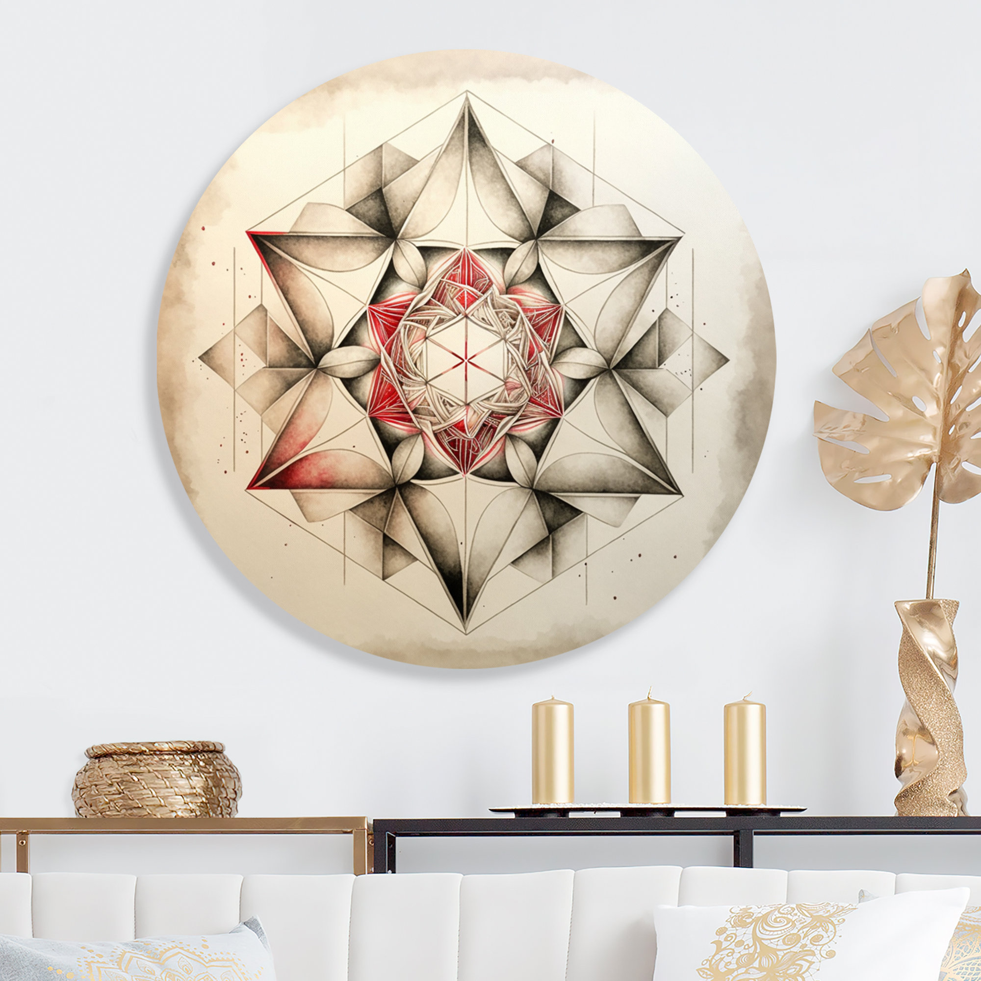 Dakota Fields Sacred Geometry In Vintage Color Tones III - Abstract ...