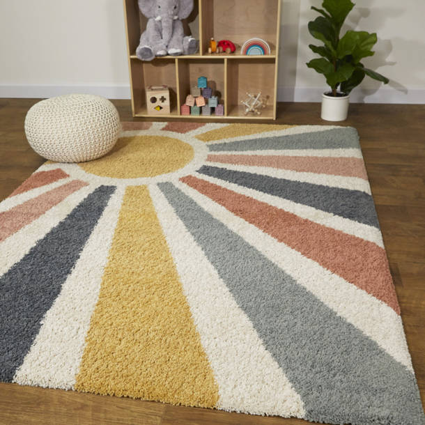 Wade Logan® Amayas Sunshine Rainbow Shag Rug & Reviews | Wayfair