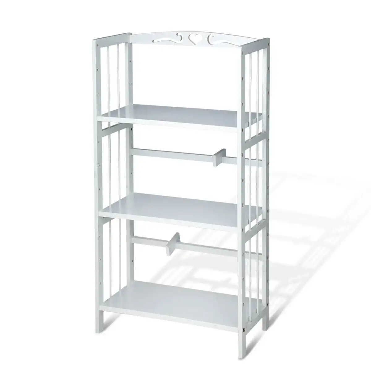 Winston Porter 3-Tier White Wood Bookcase Bookshelf Multi Storage Shelf ...