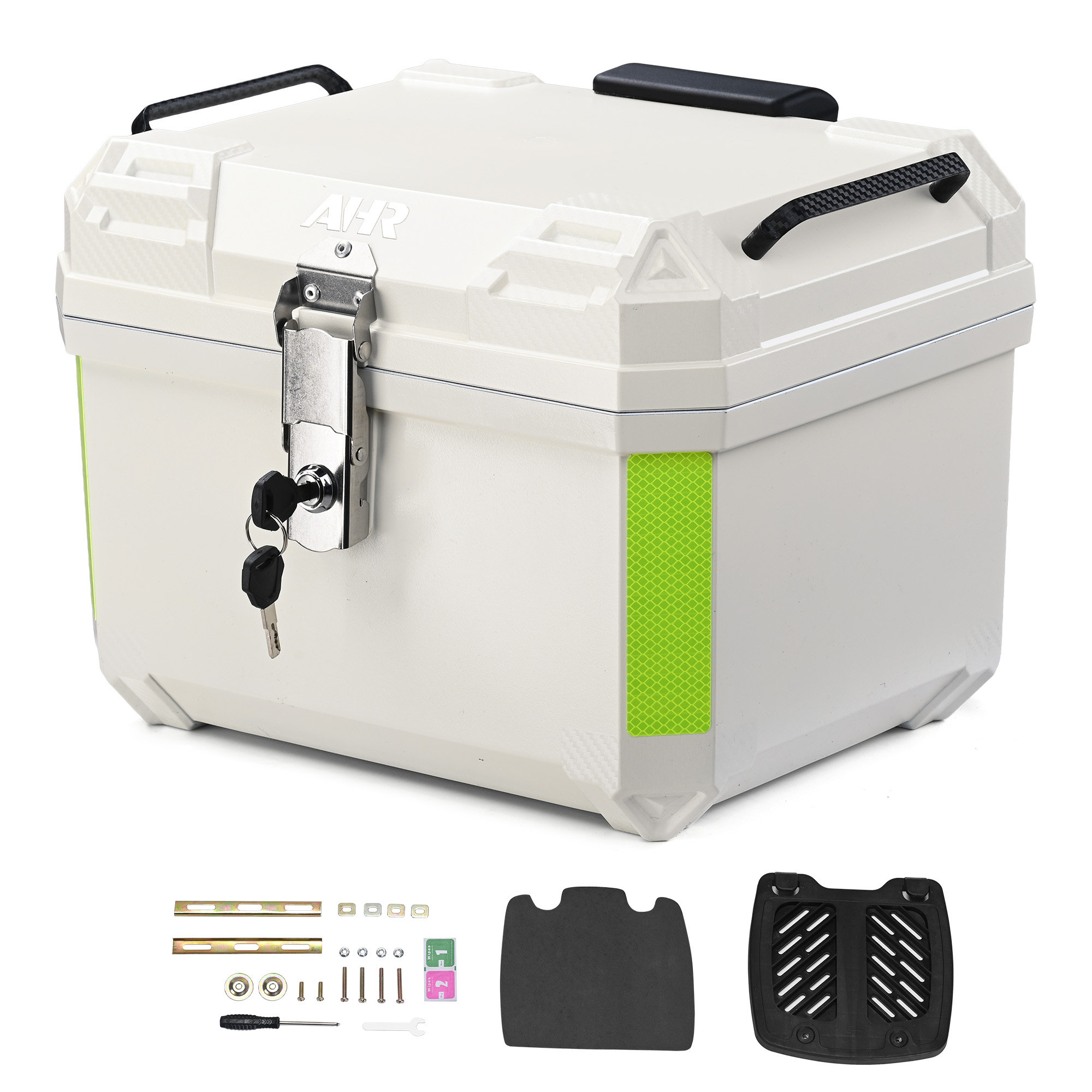 WFX Utility™ AHR 45L Motorcycle Top Case Tour Tail Box Scooter Trunk ...