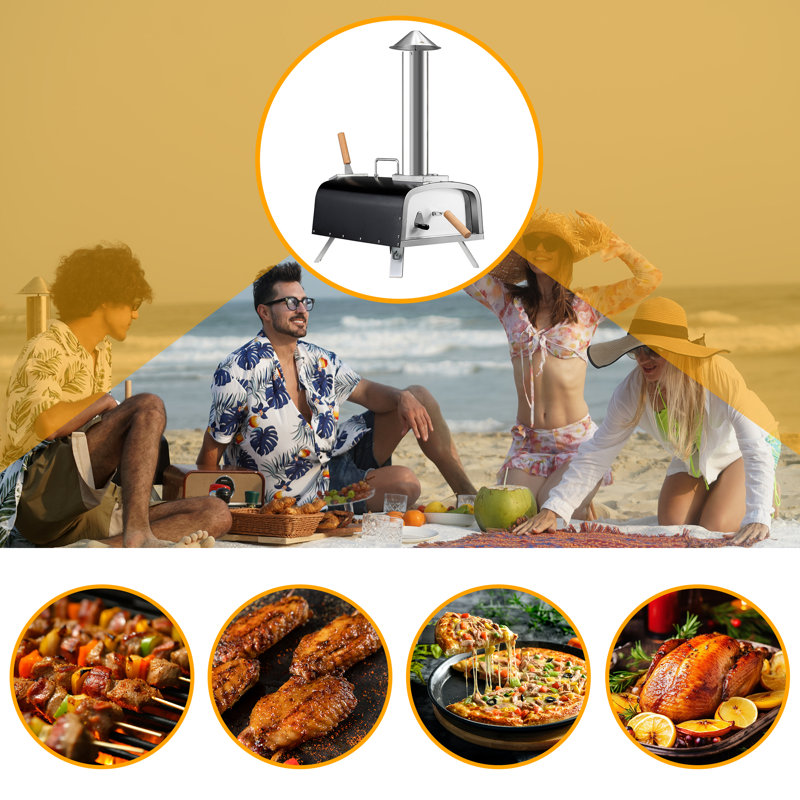 PIZZELLO Portable Pellet Pizza Oven Outdoor Wood Fired Pizza Ovens ...