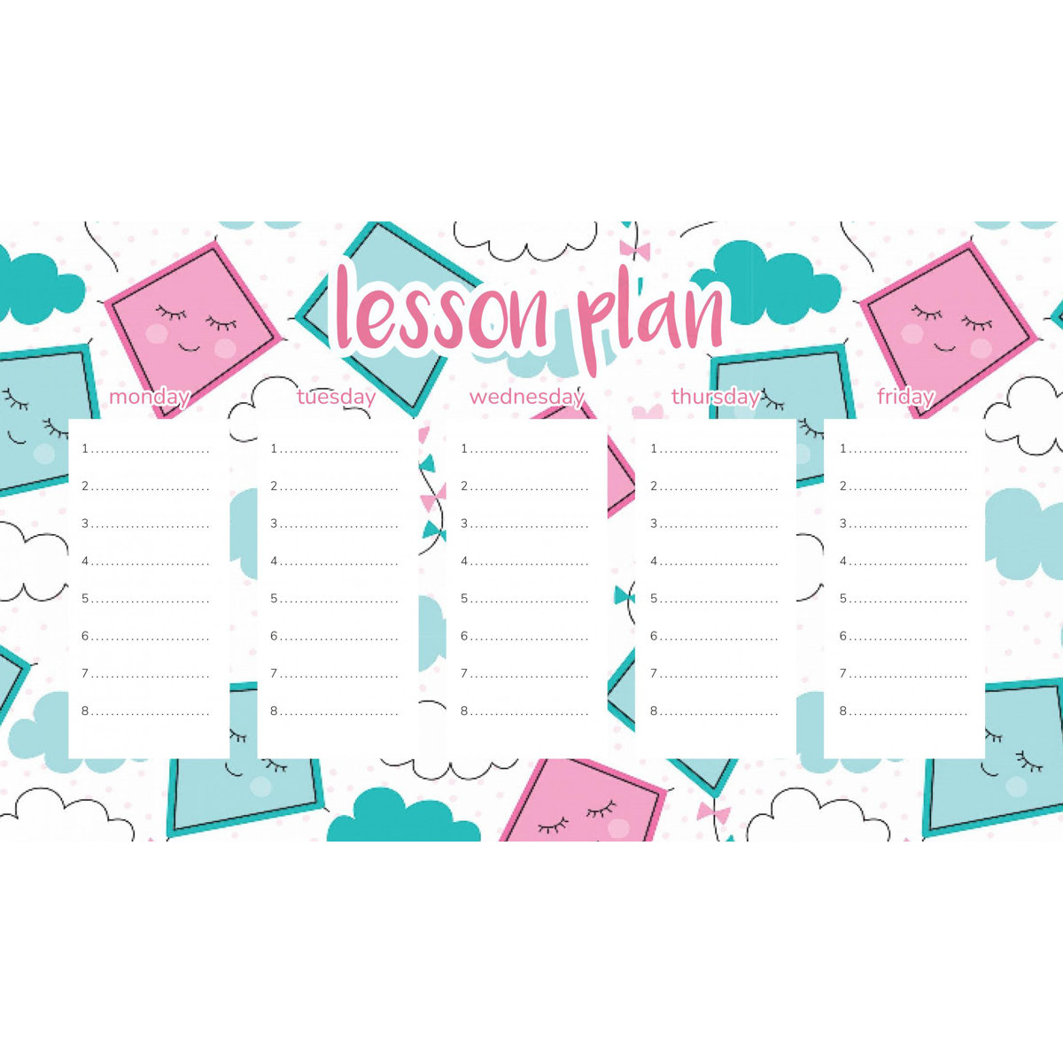 Wallvy Magnetic Lesson Plan Blue and Pink Kites | Wayfair.co.uk