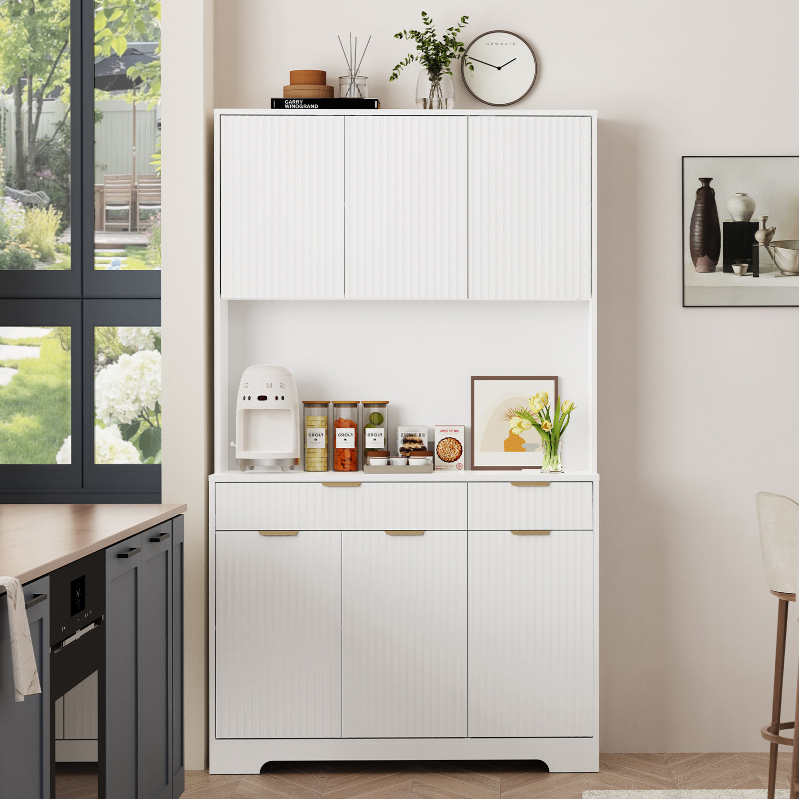 HUUHRIN P.h.furn 71" Pantry Cabinet, Kitchen Storage Cabinet With ...