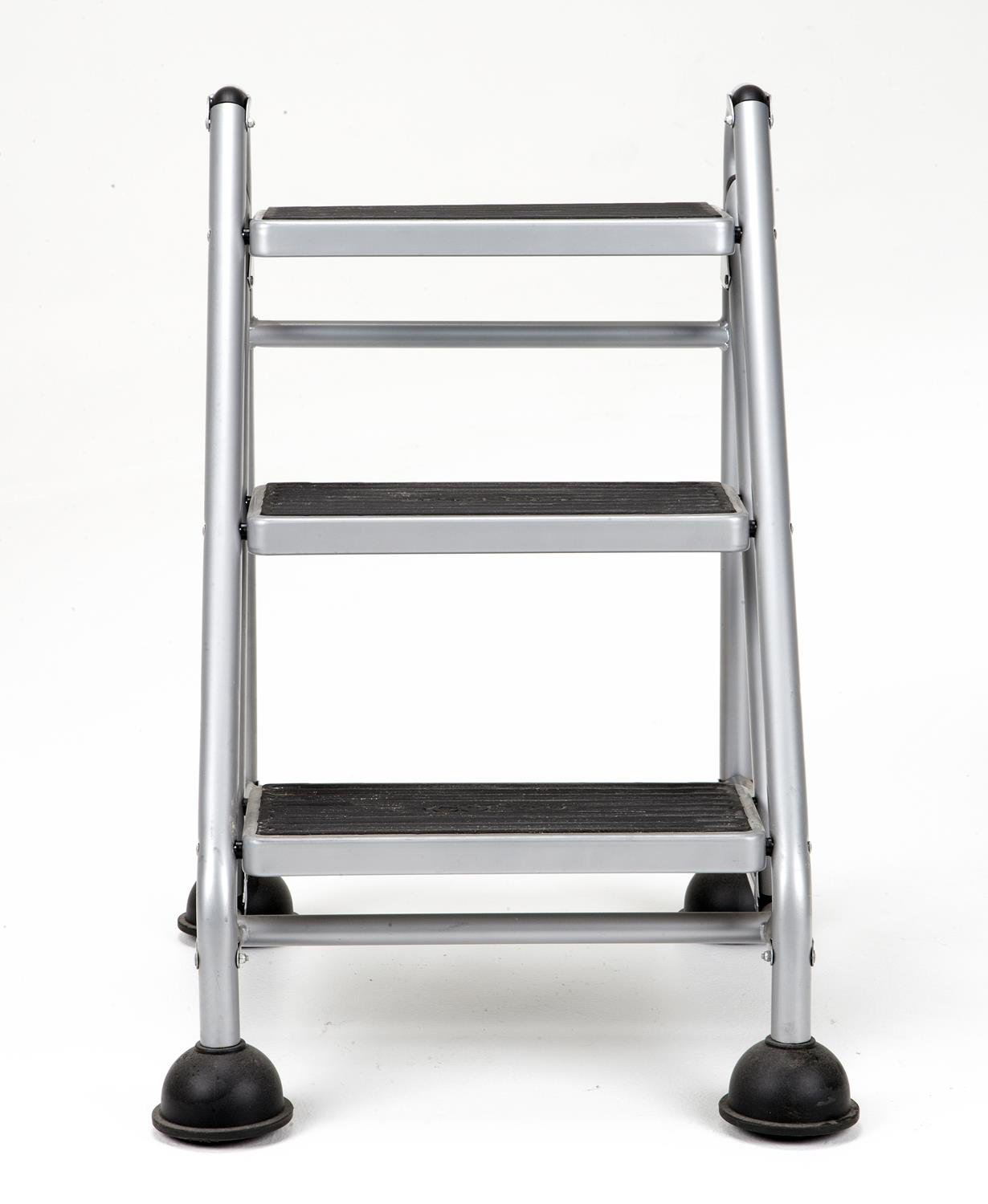 COSCO Hively Rolling 3 Step Steel Step Stool with 300 lb. Load Capacity ...