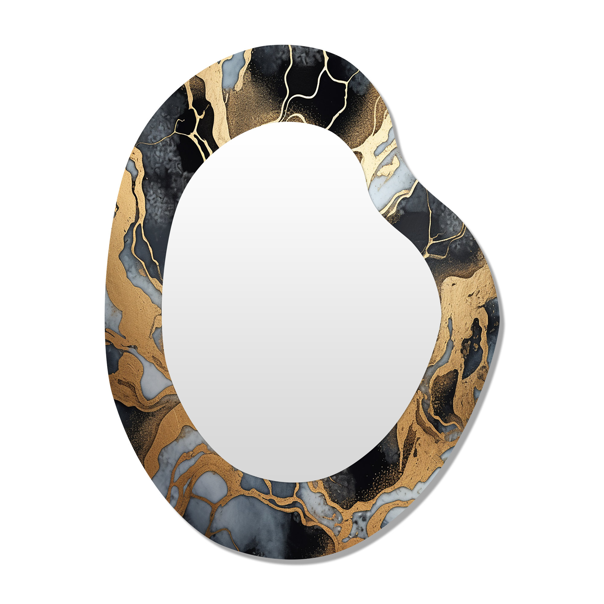 Ivy Bronx Felim - Abstract Modern Wall Mirror In Asymmetrical Shapes ...