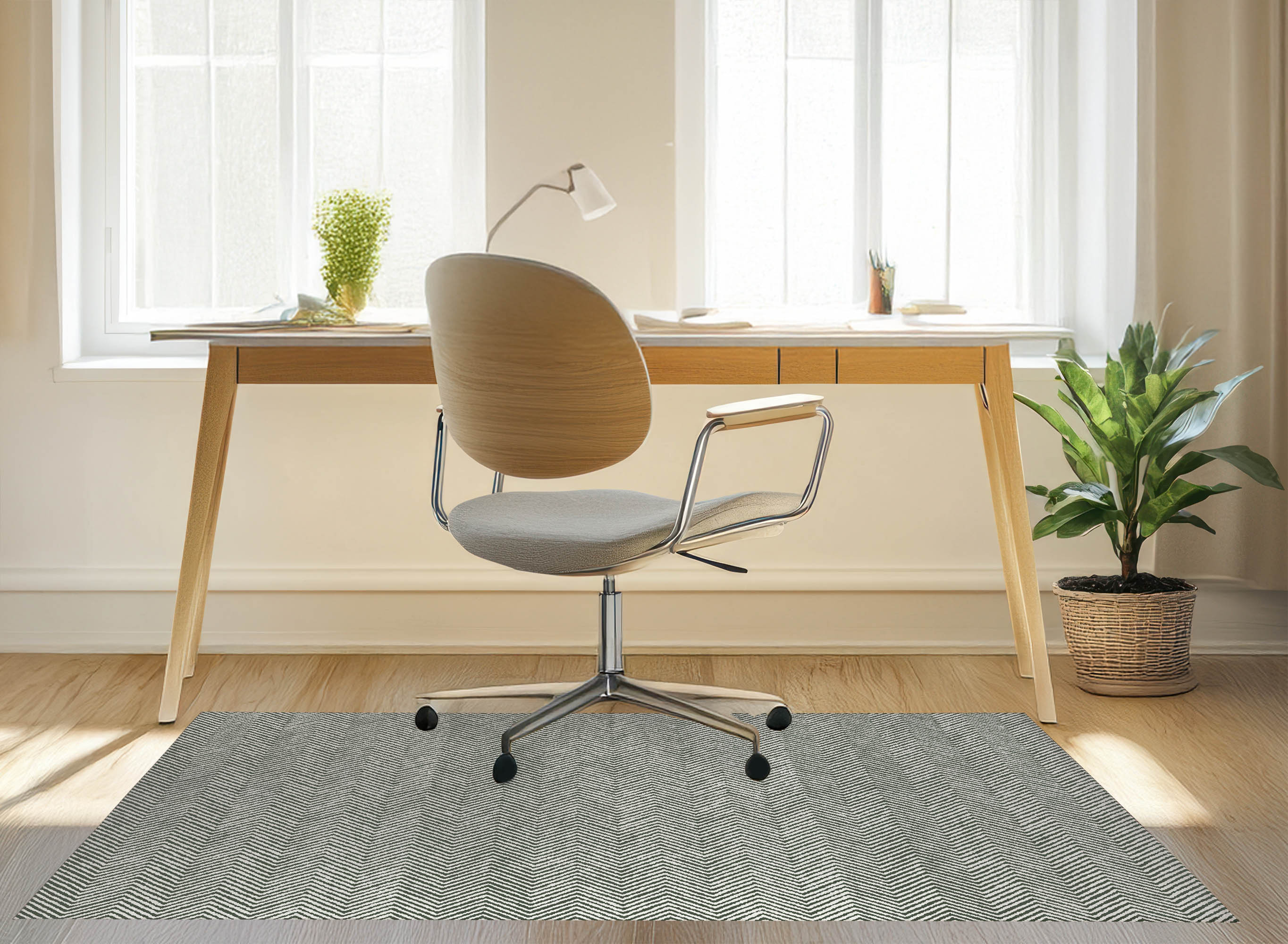 Christopher's Corner Chevron Groove Office Mat | Wayfair