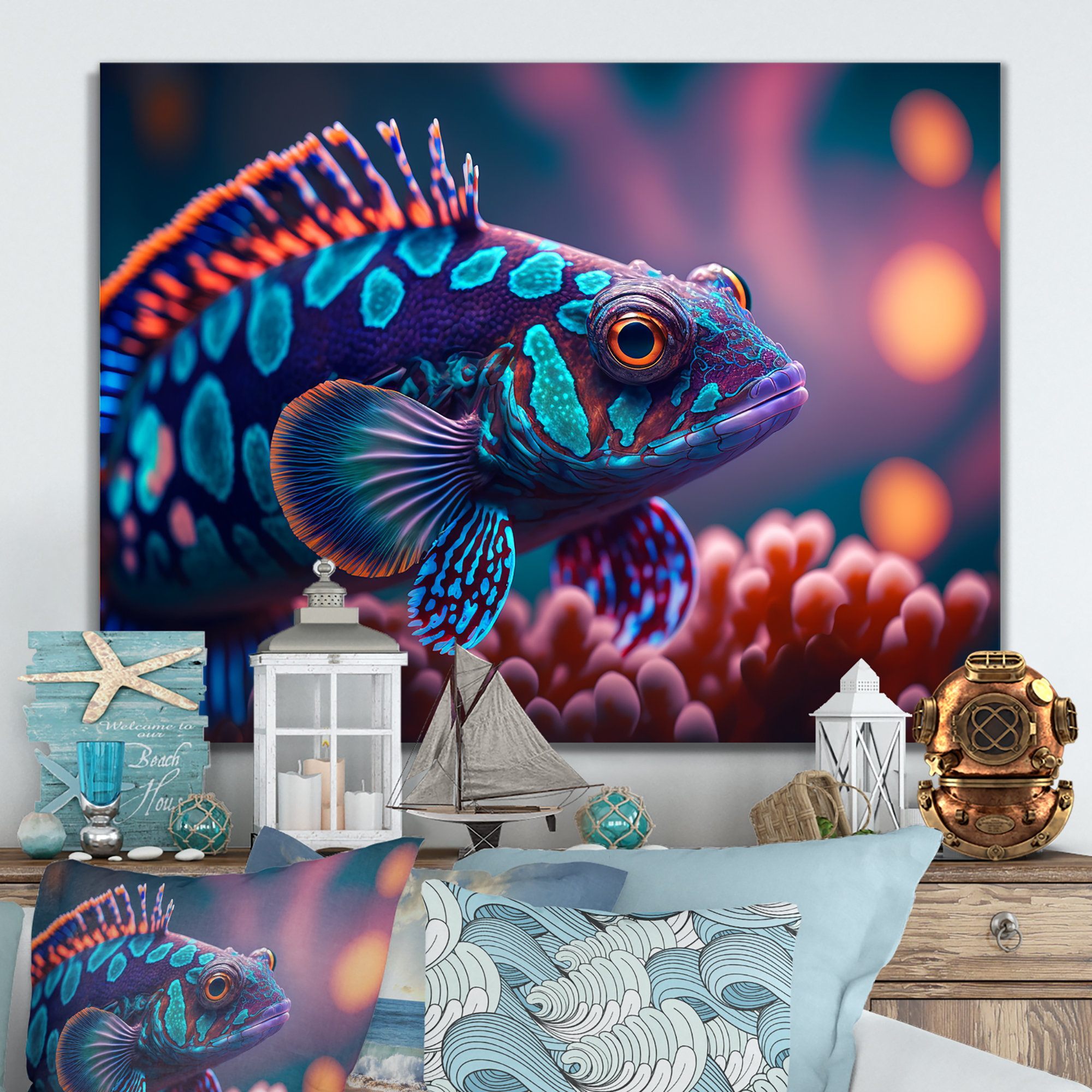 Dovecove Beautiful Mandarin Fish In Shades Of Purple - Animal Fish ...