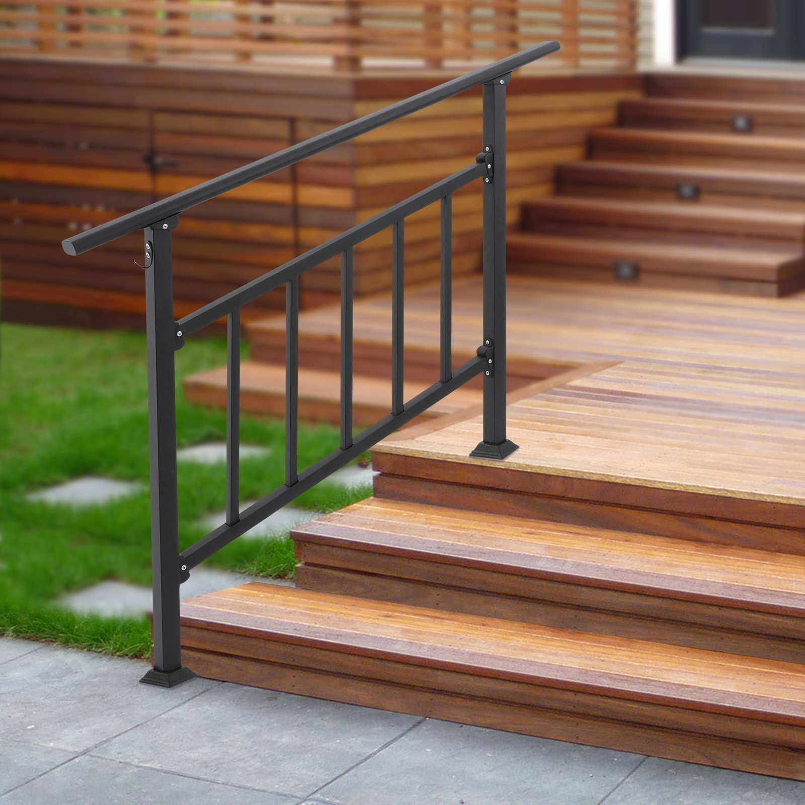 DALELEE Outdoor Stair Railing Starting Steps | Wayfair