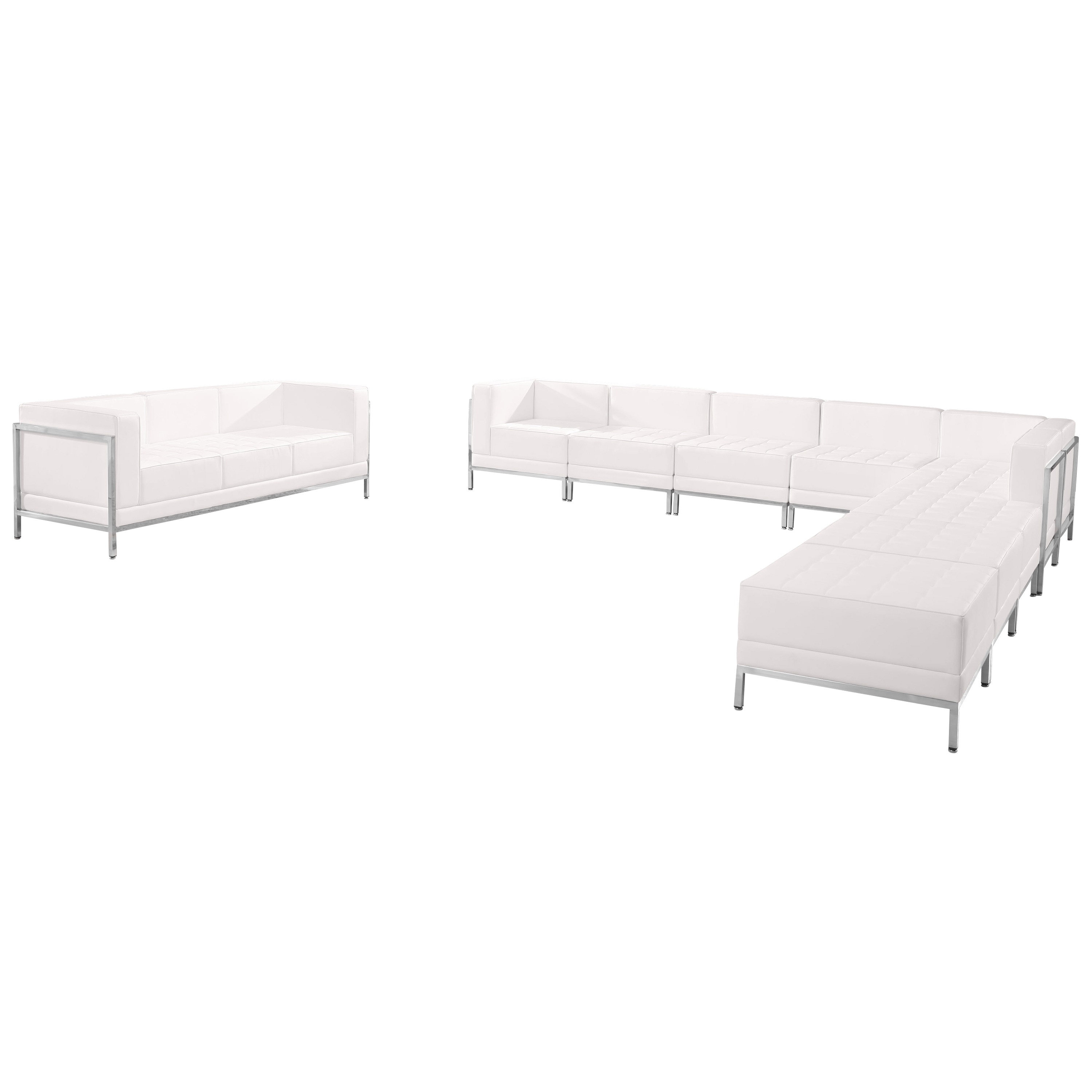Flash Furniture Hercules 10 Piece LeatherSoft Modular Sectional & Sofa ...