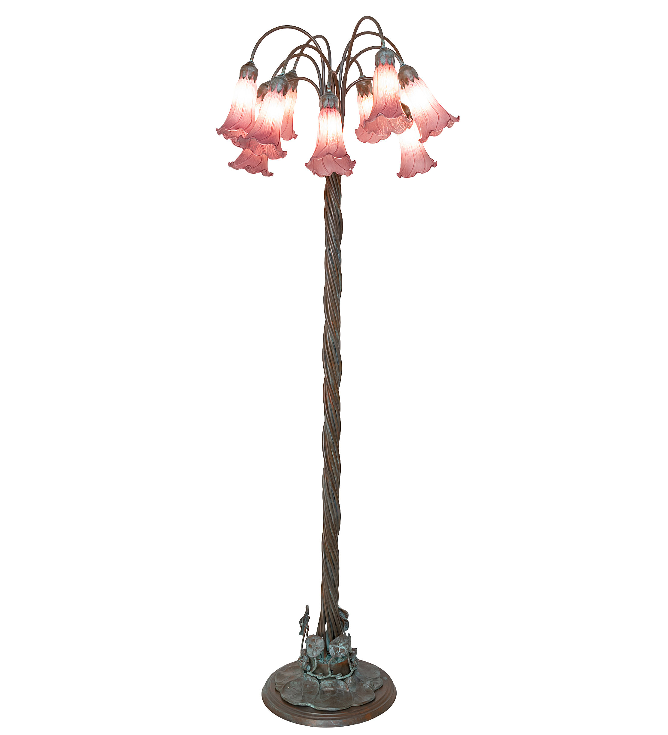 Meyda Lighting Lampe sur pied à branches 61 po Tiffany Pond Lily ...