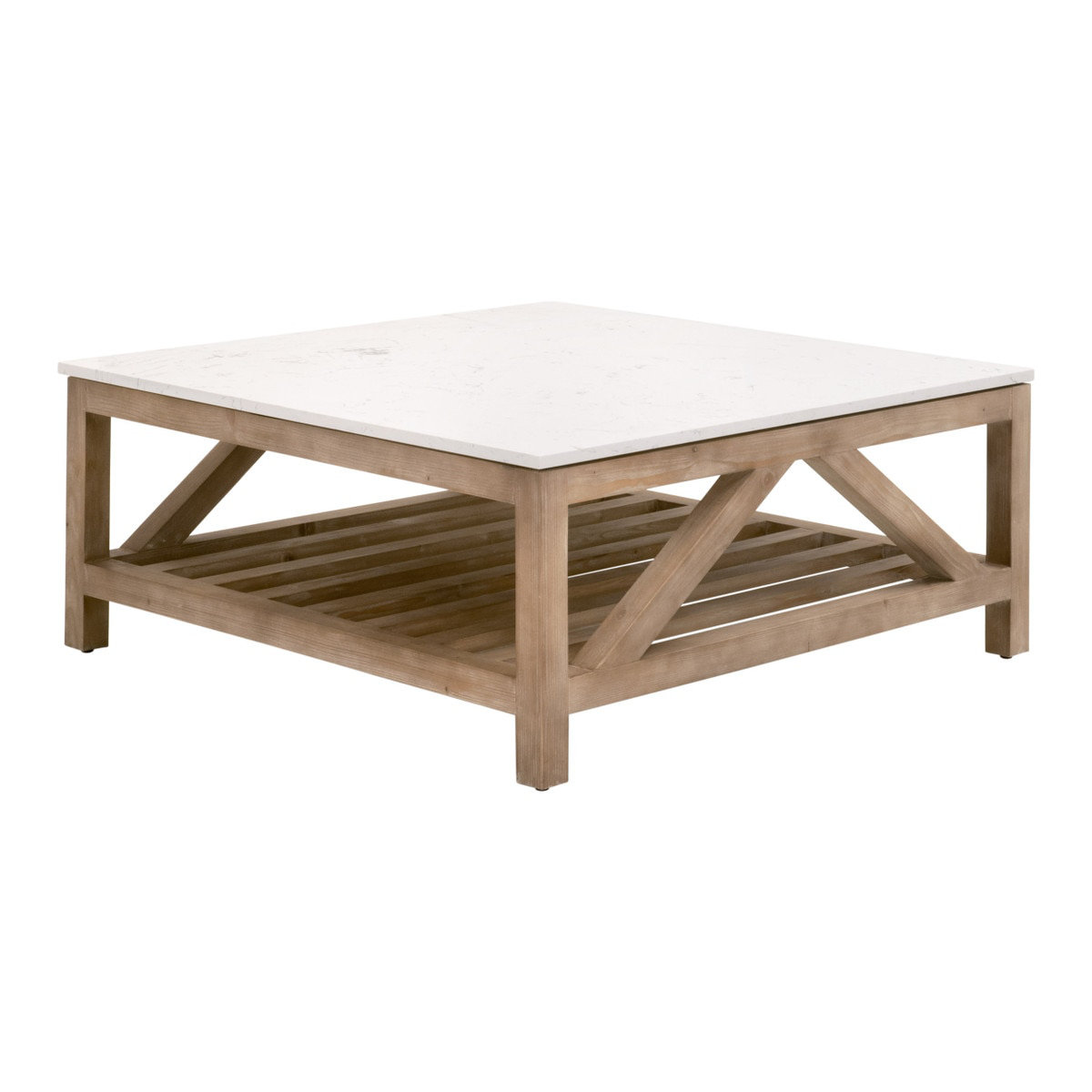LOOMLAN Spruce Wood Based Quartz Square Coffee Table - Wayfair Canada