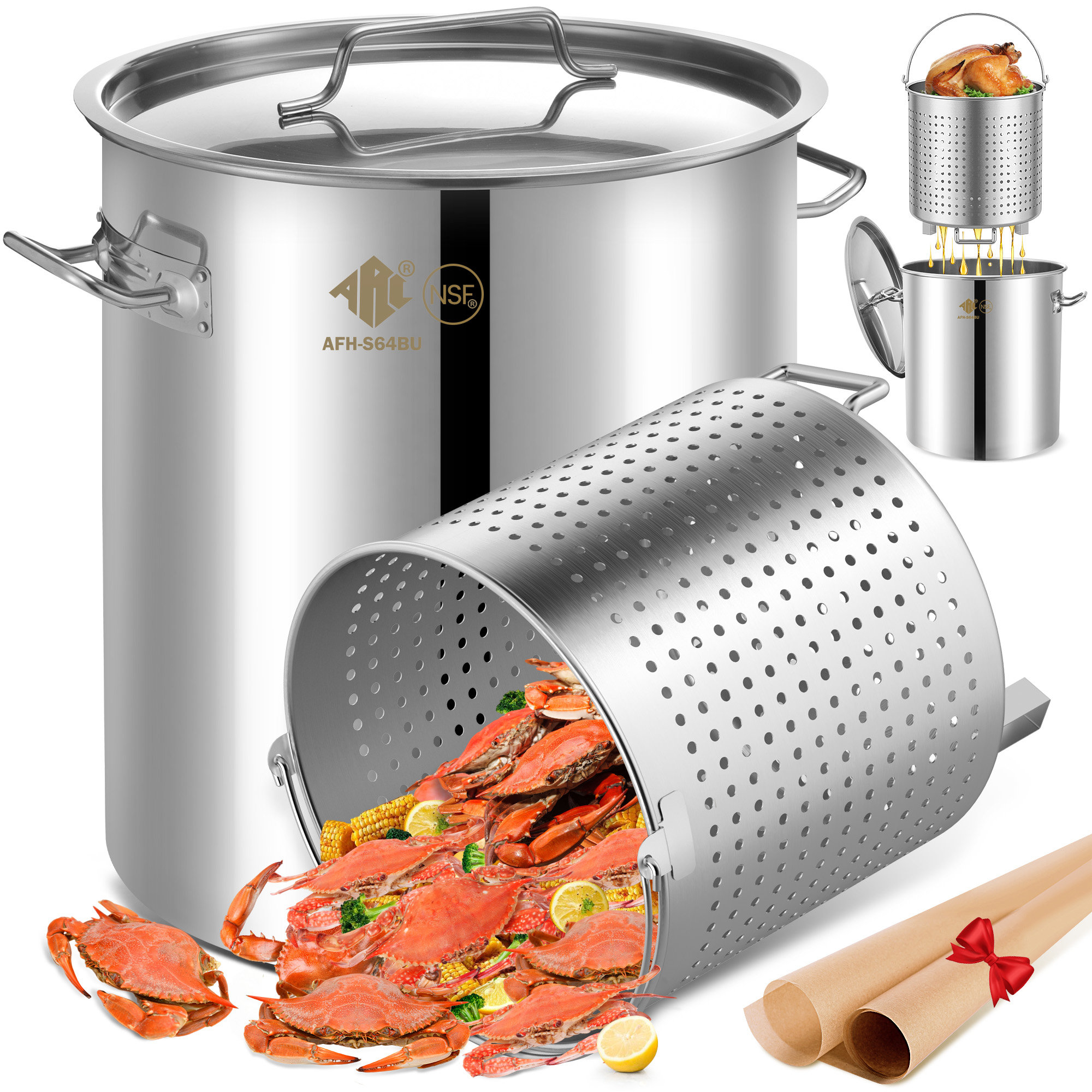 ARC Stainless Steel Stock Pot with Lid & Reviews | Wayfair
