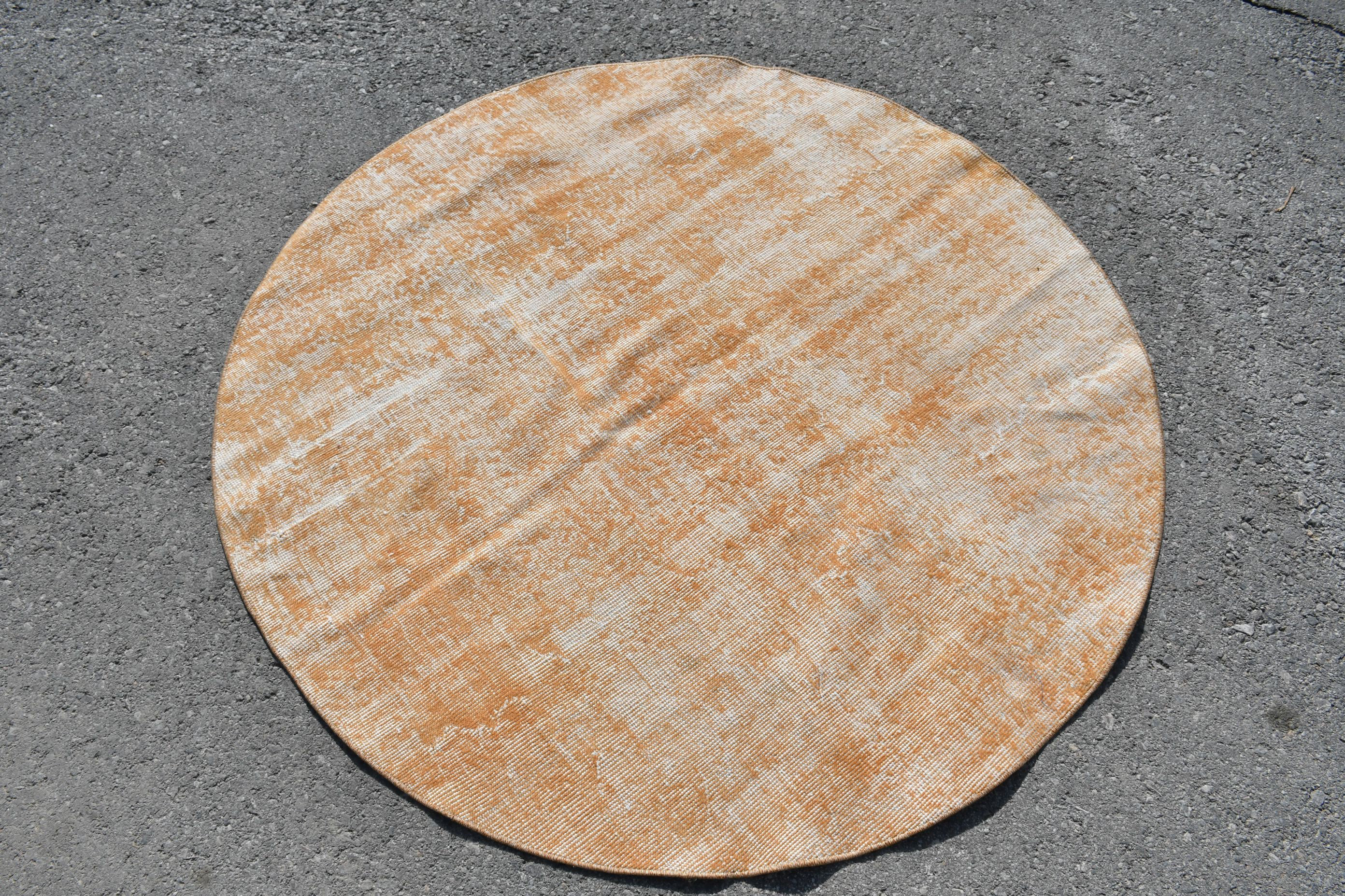 17 Stories Vintage Inspired Turkish Round Rug with Soft Earthy Tones ...