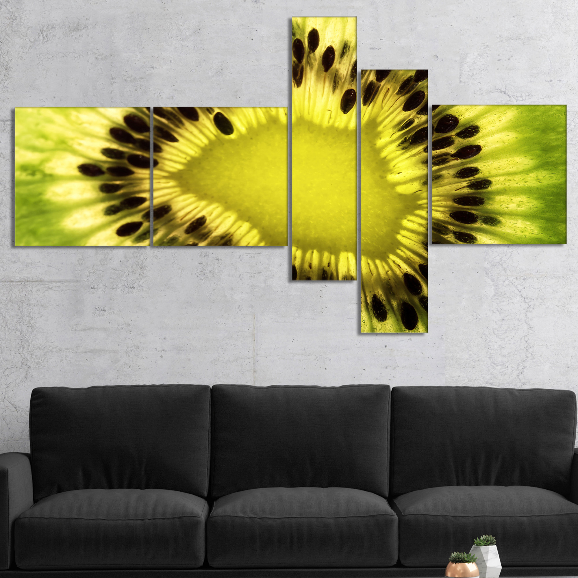 East Urban Home 'Green Kiwi Seeds and Inside Pattern' Graphic Art Print ...