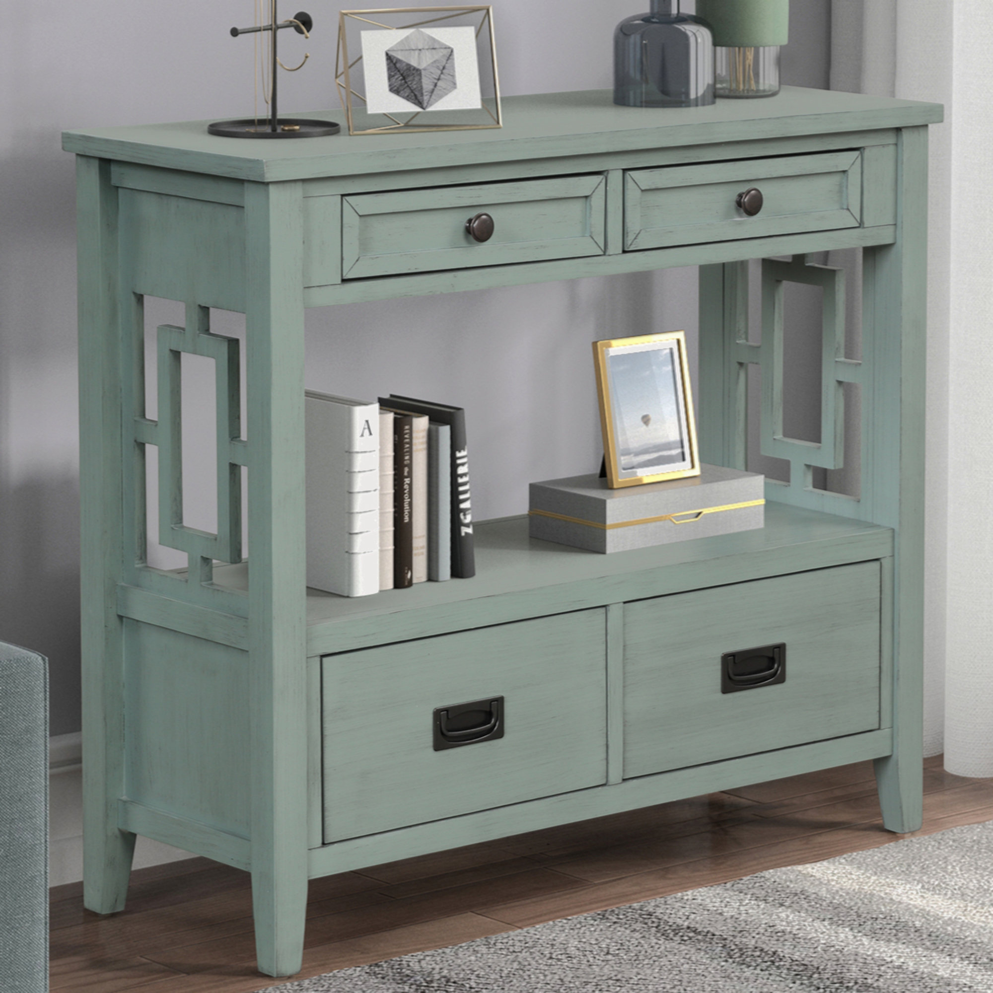 Lark Manor™ 36'' Farmhouse Pine Wood Console Table Entry Sofa Table ...