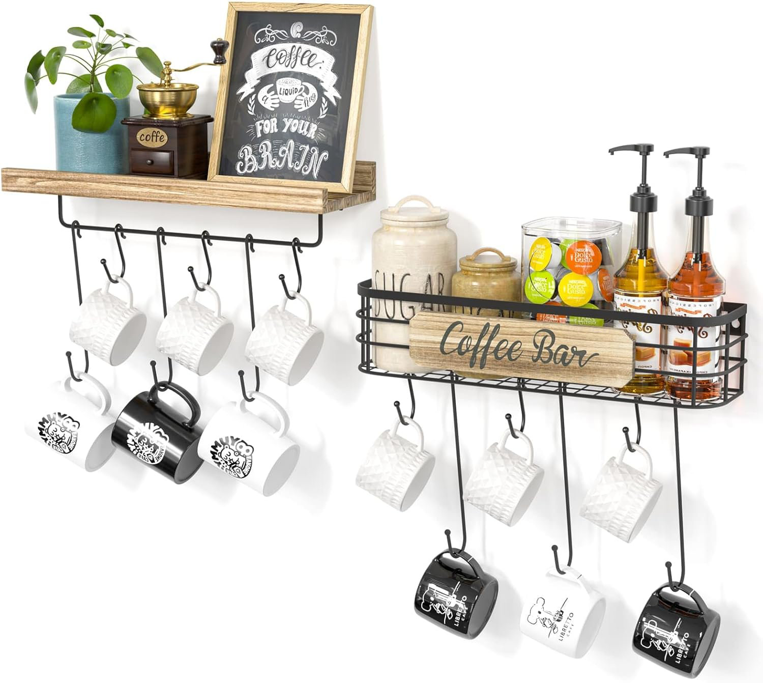 Ophelia & Co. Coffee Cup Holder 2 Pack Coffee Bar Shelf With 12 Mug ...