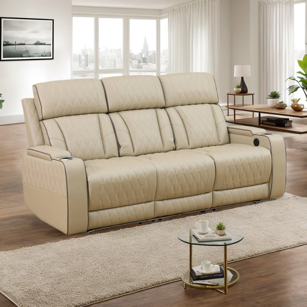 Brayden Studio® Fauzia 82"Breathing Leather Dual Power Reclining Sofa ...