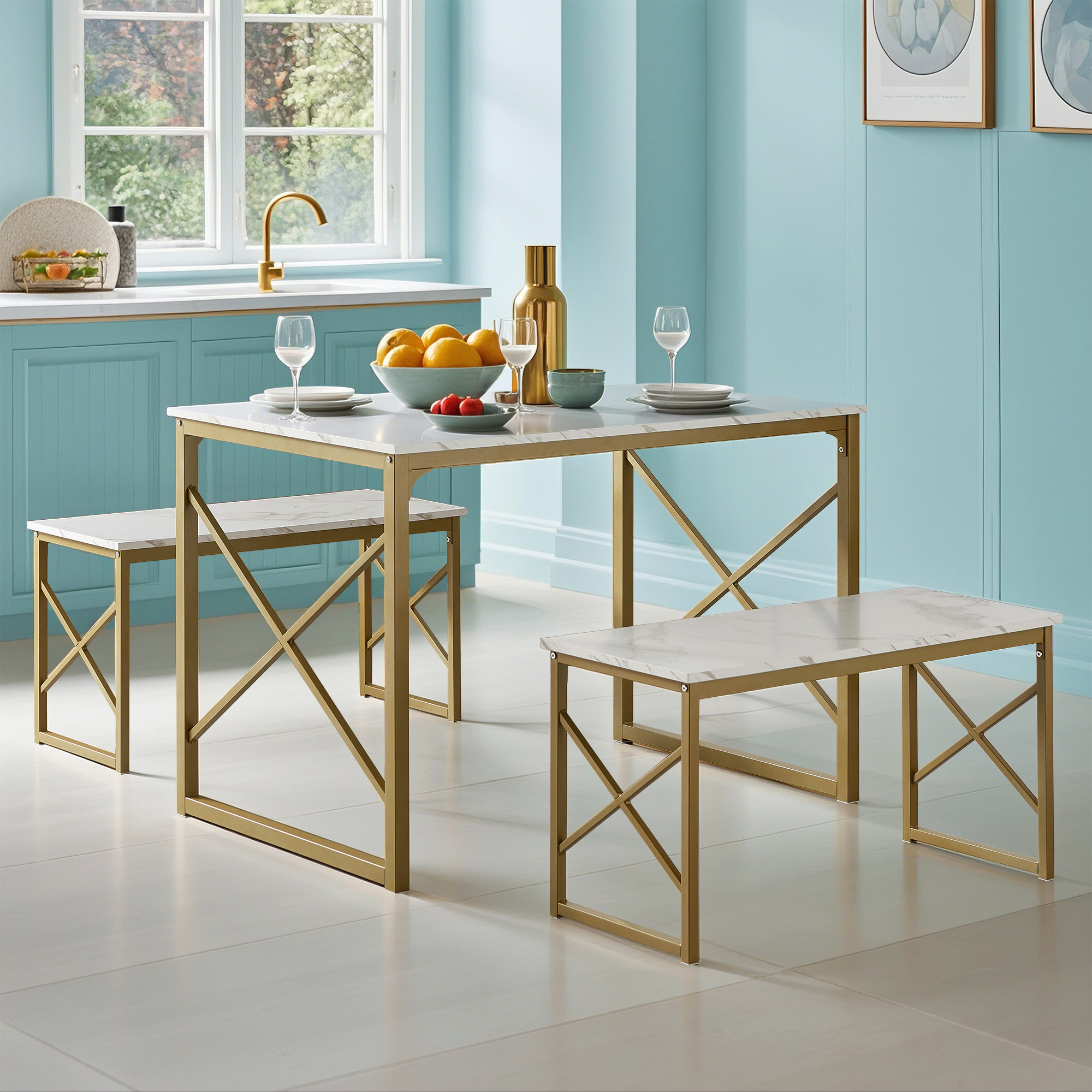 17 Stories Aithan 4 - Person Breakfast Nook Dining Set & Reviews ...