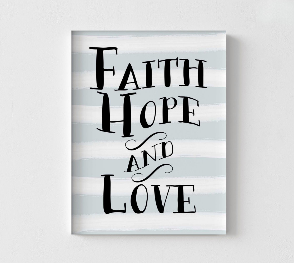 WeFrameArt Faith, Hope, And Love Stripes By Tara Moss, Framed Love ...