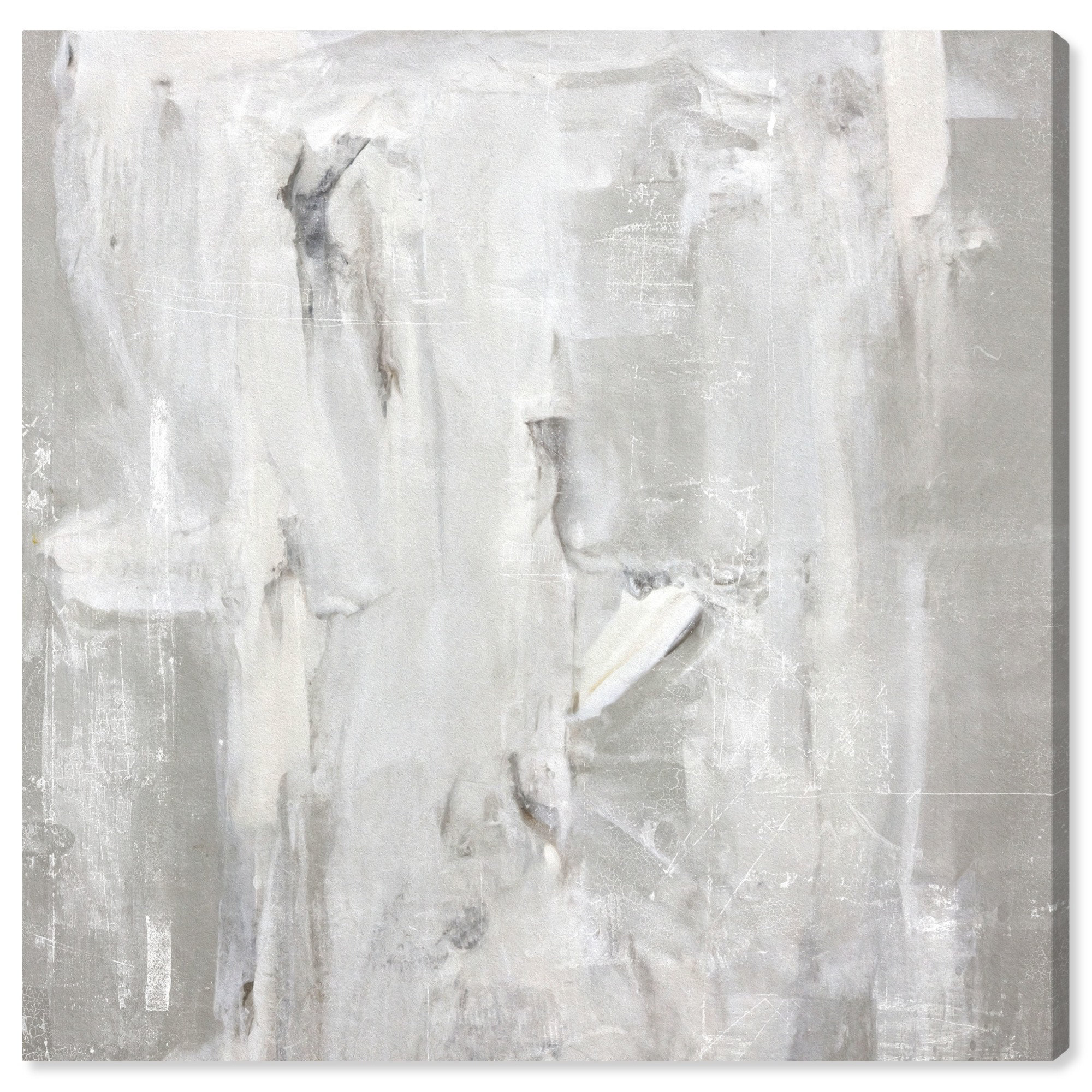 Everly Quinn Concrete Bliss Canvas Elegant White Gold Wall Art by ...