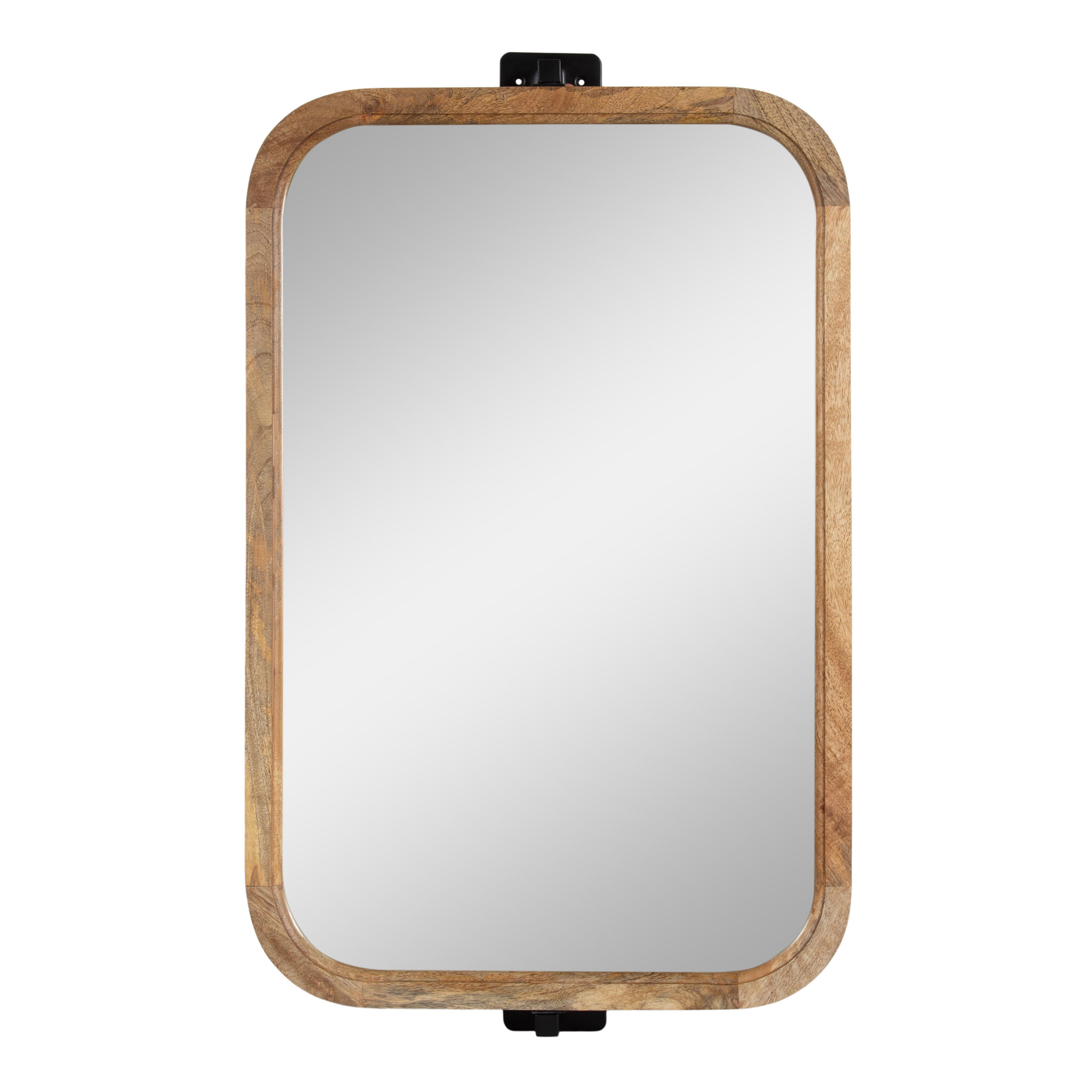 Loon Peak® Esm Modern Wood Rounded Rectangle Pivot Mirror | Wayfair