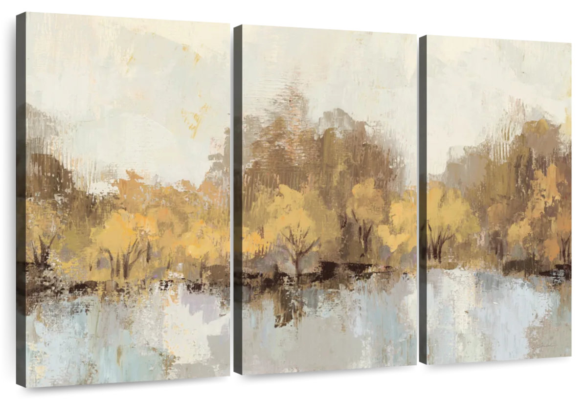 Wade Logan® Avery Autumn River Reflection Gold | Wayfair