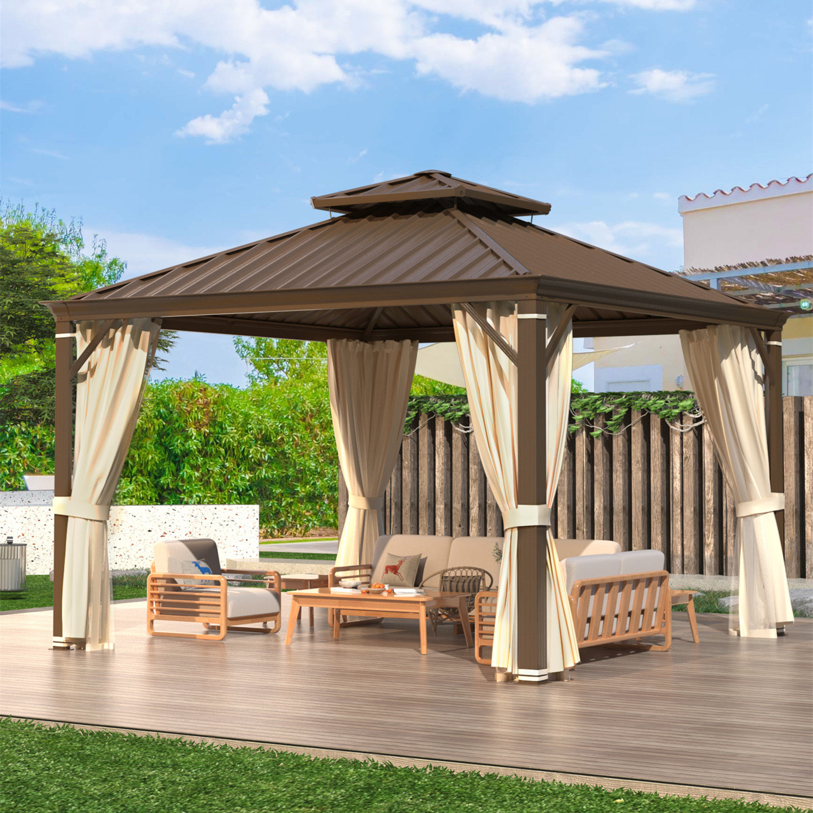 EROMMY 12 Ft. W x 12 Ft. D Aluminum Gazebo - Wayfair Canada