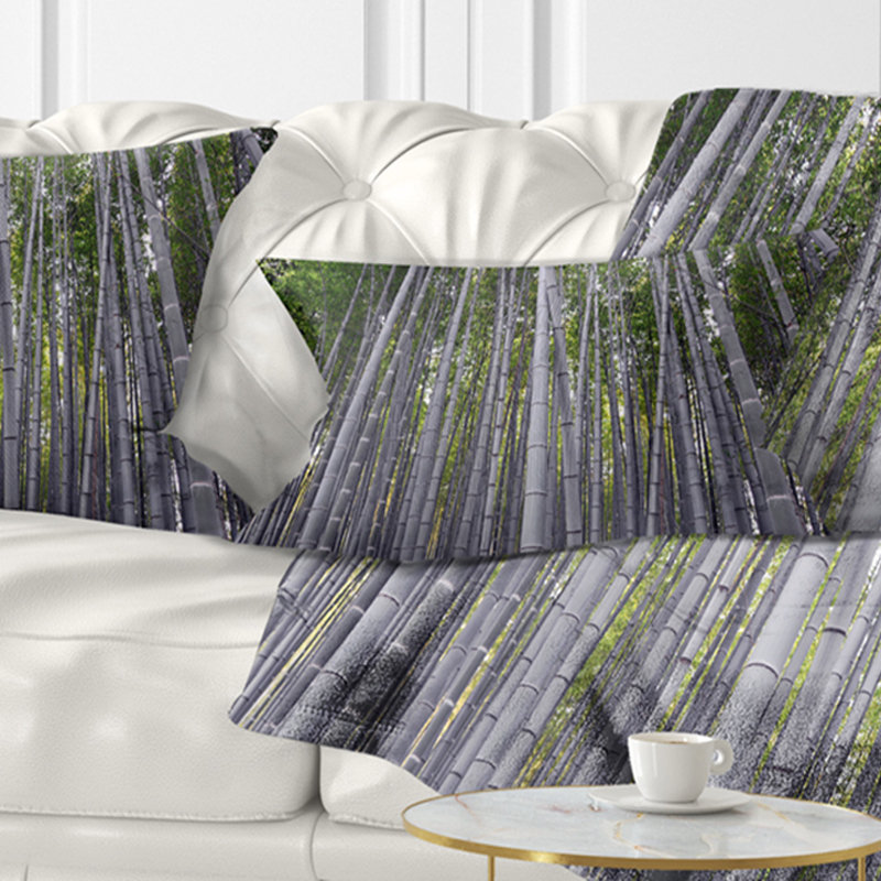Design Art Thick Bamboo Trunks in Japan - Forest Printed Throw Pillow ...